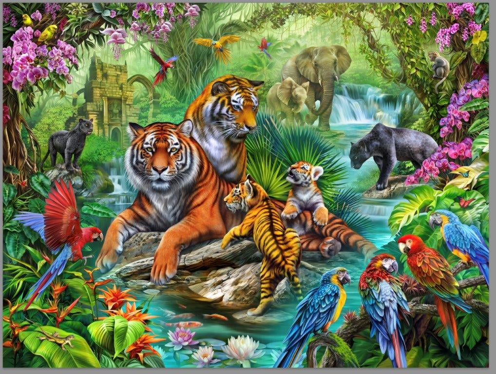 Jungle Wild Tropical Tigers 50"x60" Faux Fur Throw Blanket - Walmart.com