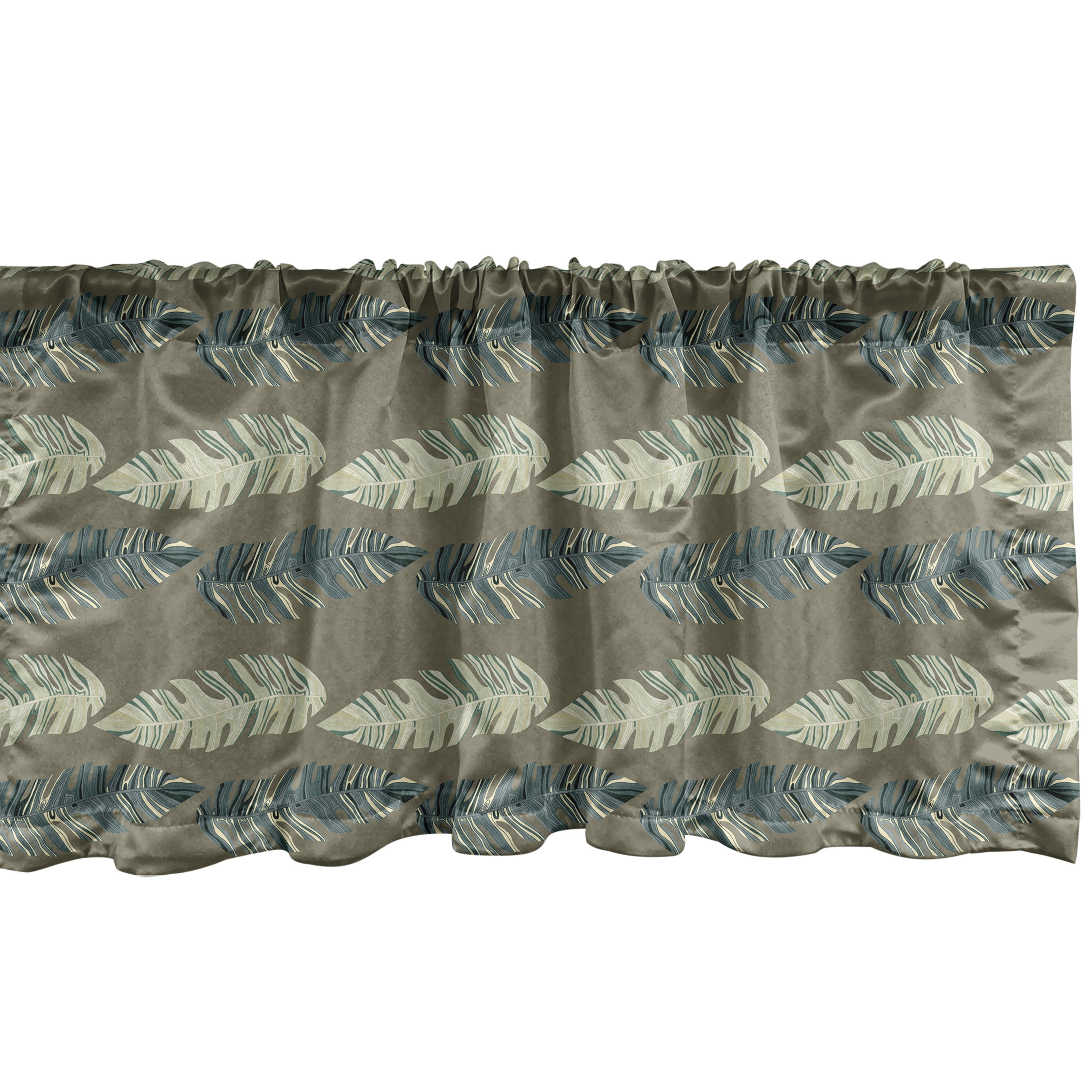 Jungle Window Valance, Tropical Atmosphere Inspired Forest Leaf Drawing ...