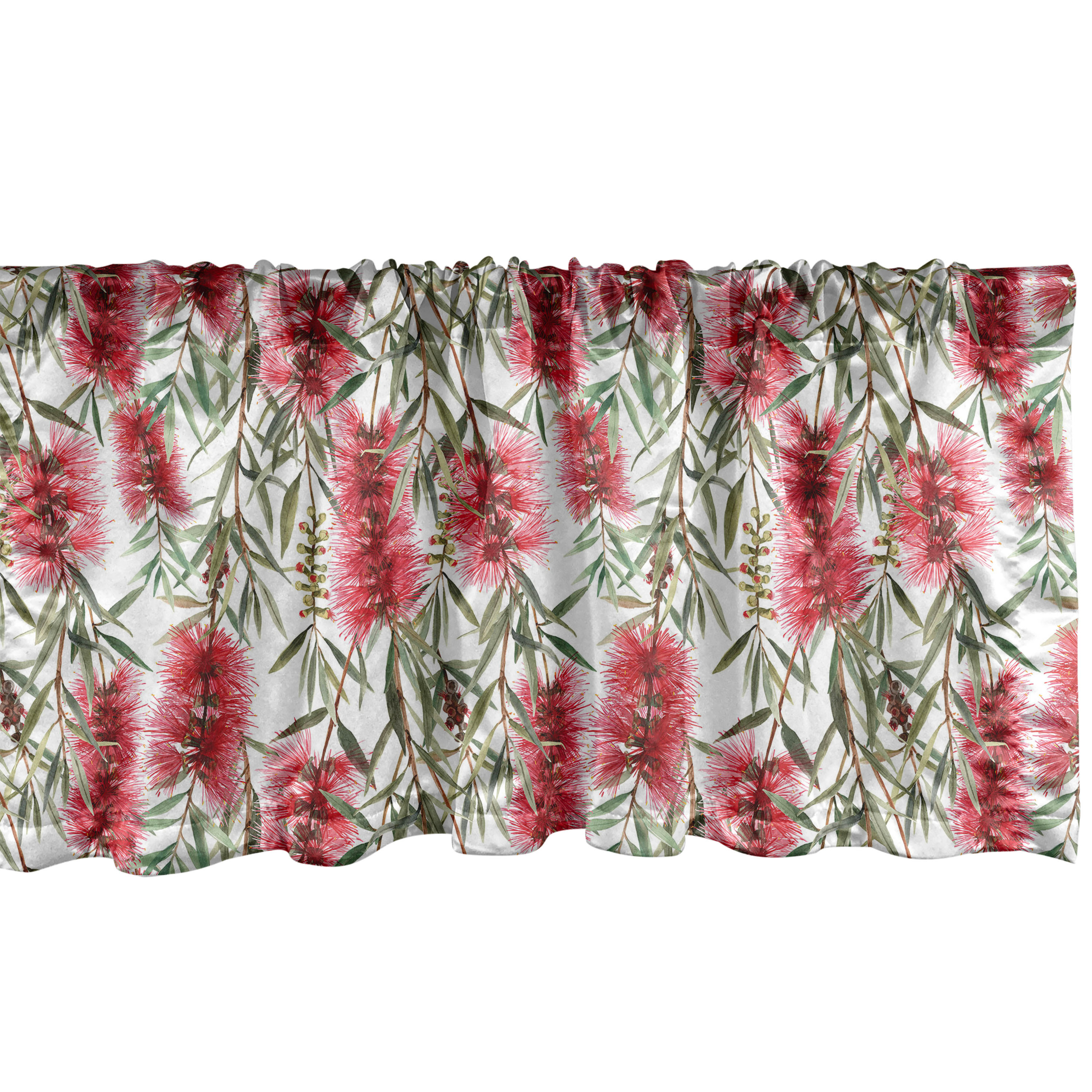 Jungle Window Valance, Vintage Australian Callistemon Illustration With ...