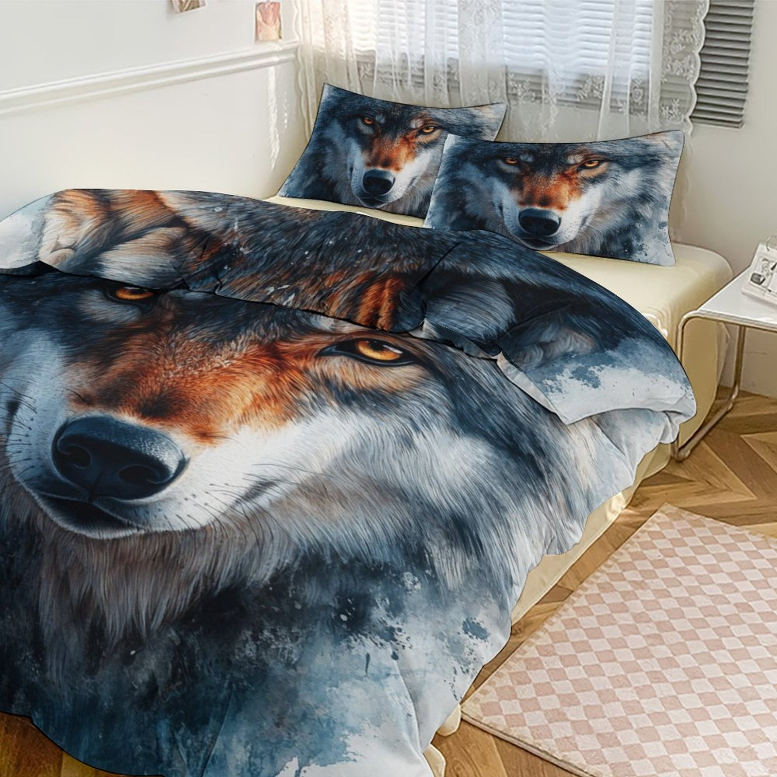 Jungle Wolf Mech Bedding Set with Zipper Closure for Girls & Boys ...