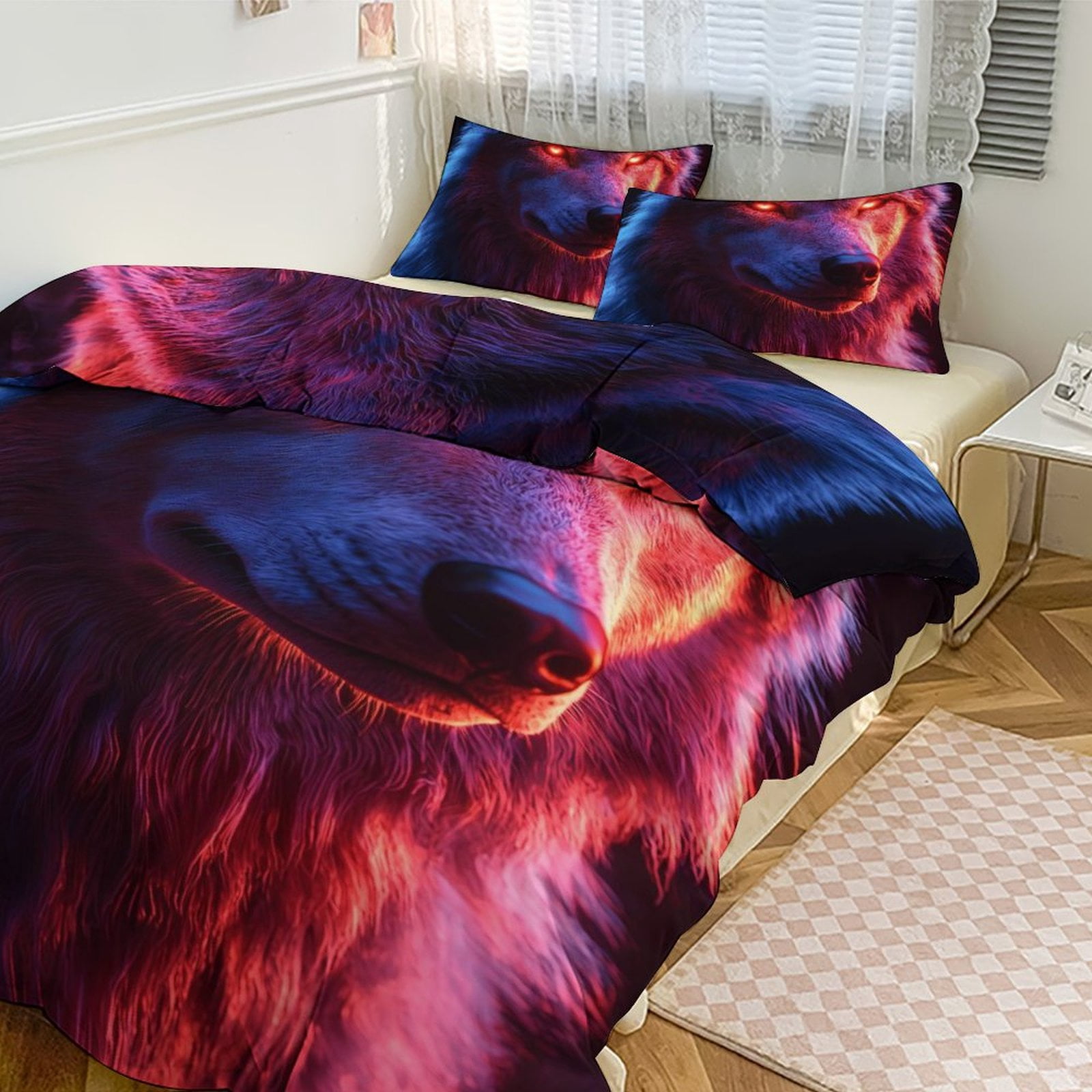 Jungle Wolf Mech Bedding Set with Zipper Closure for Girls & Boys ...
