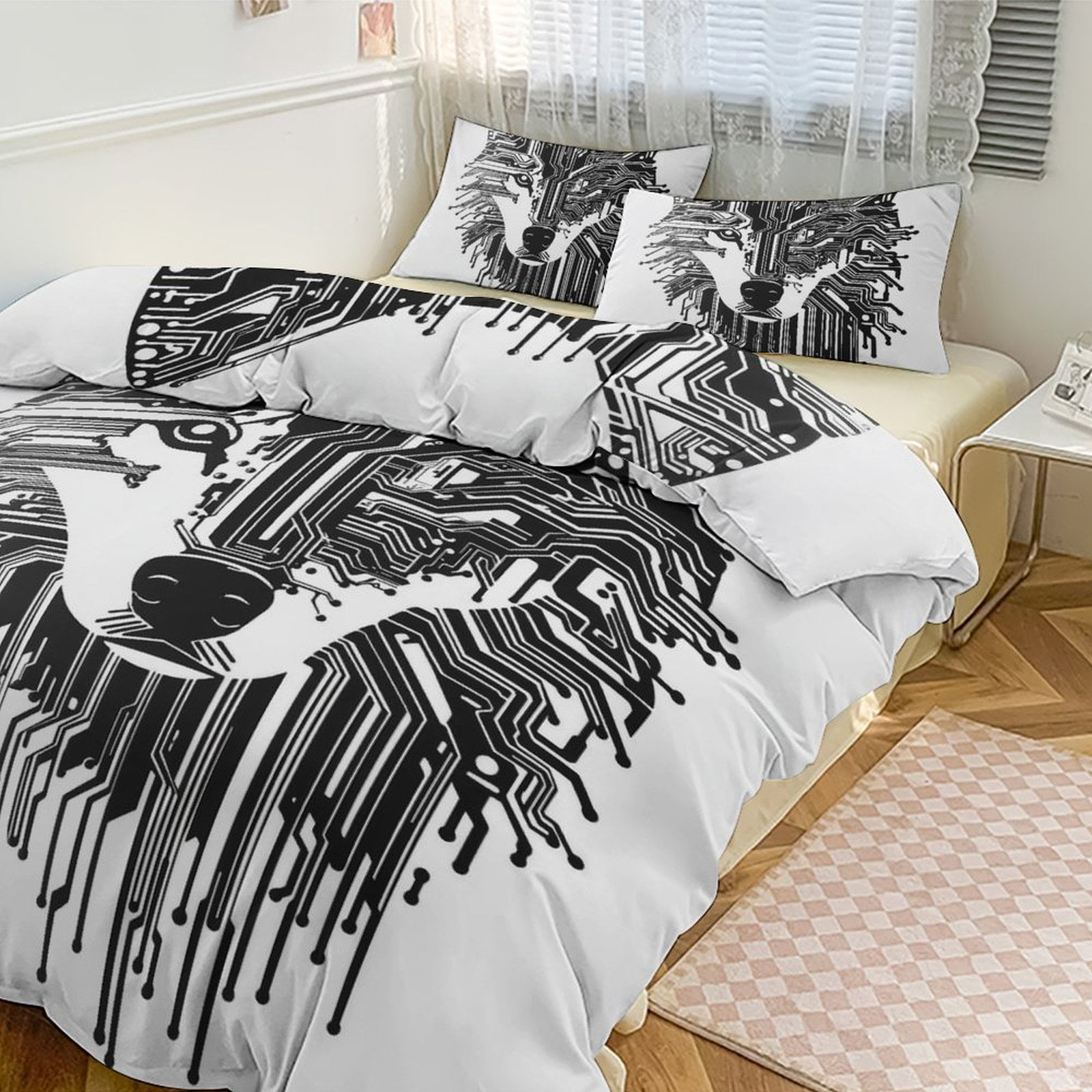 Jungle Wolf Mech Bedding Set with Zipper Closure for Girls & Boys ...