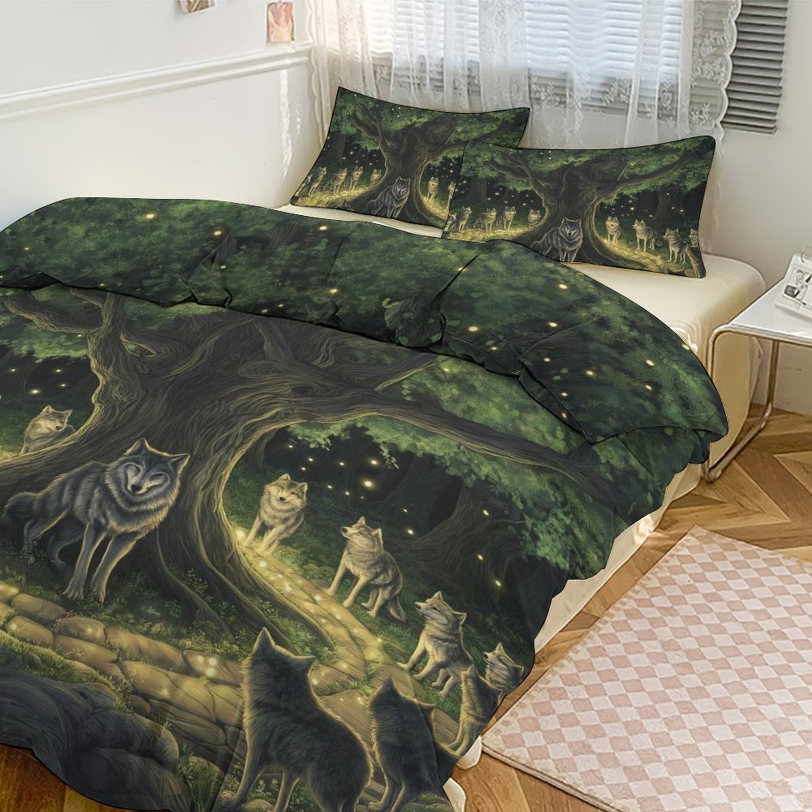 Jungle Wolf Mech Bedding Set with Zipper Closure for Girls & Boys ...