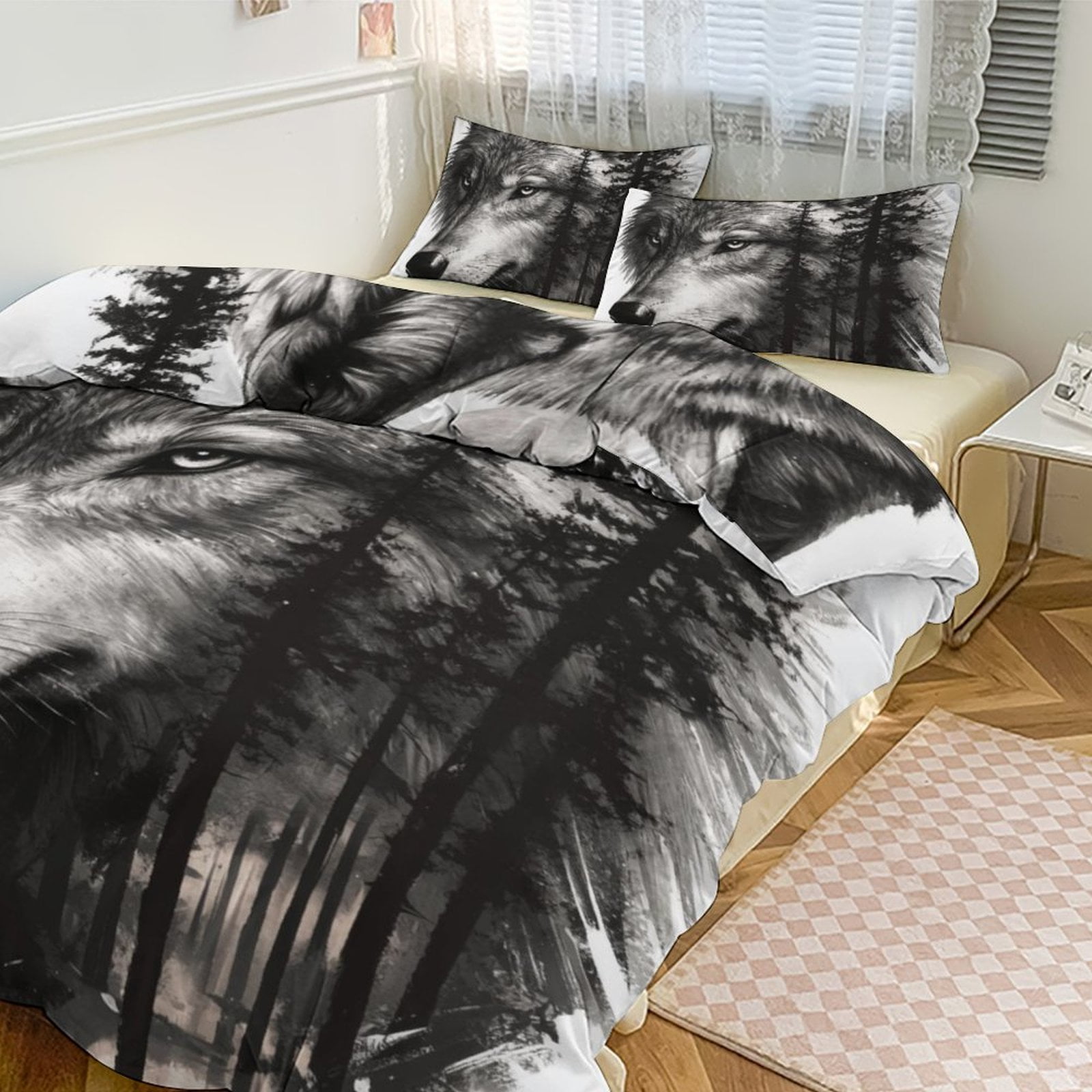 Jungle Wolf Mech Bedding Set with Zipper Closure for Girls & Boys ...