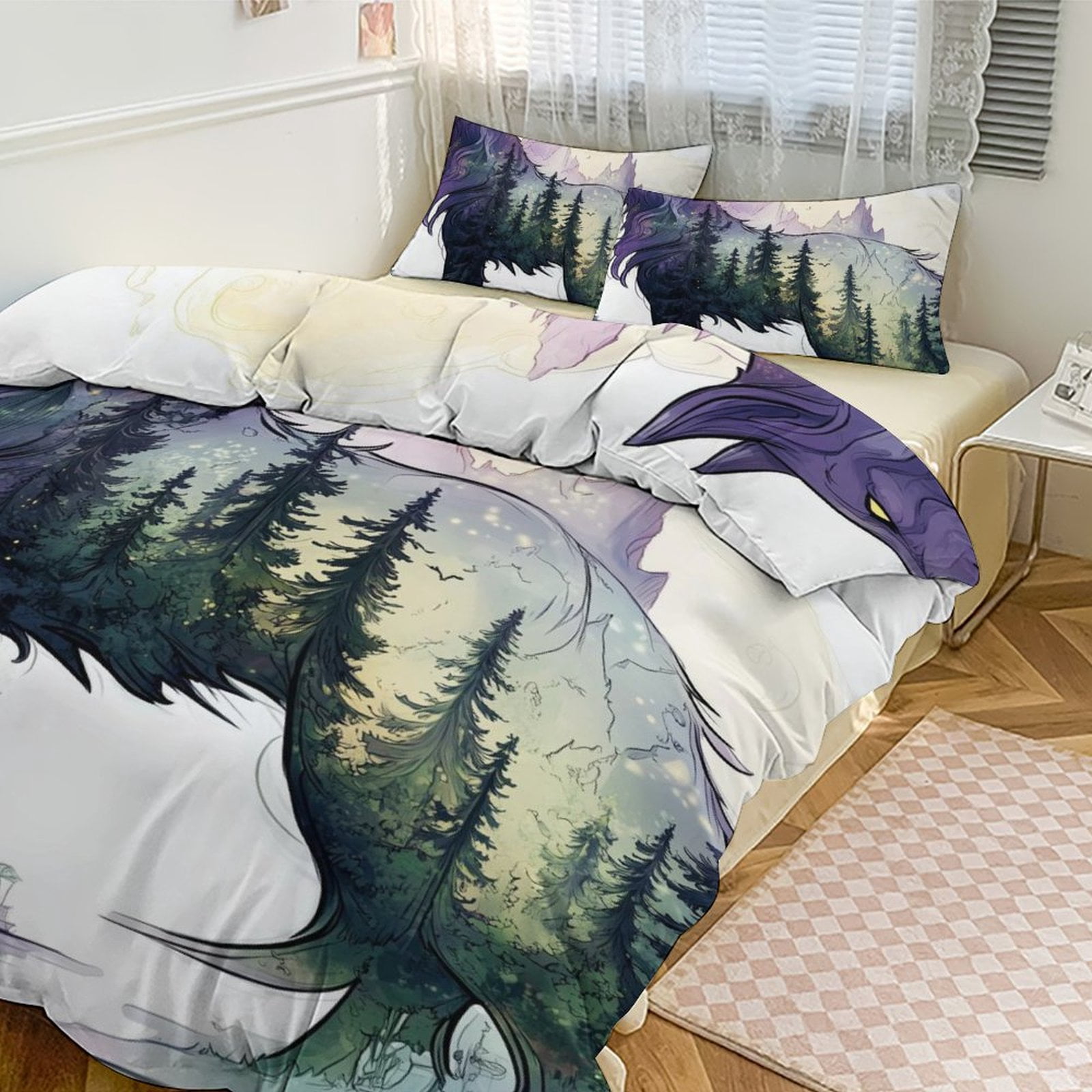 Jungle Wolf Mech Bedding Set with Zipper Closure for Girls & Boys ...