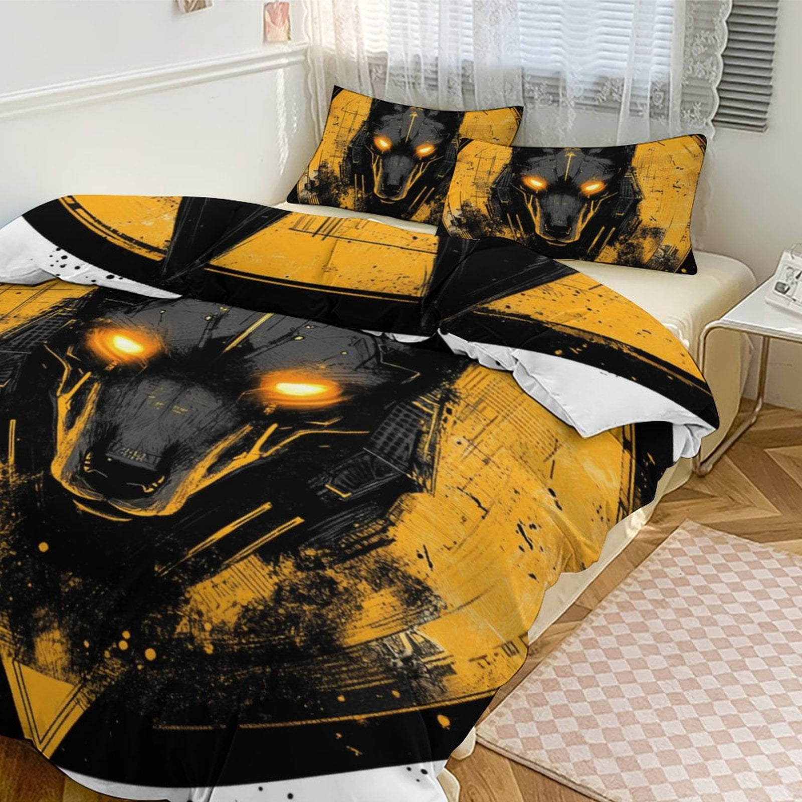 Jungle Wolf Mech Bedding Set with Zipper Closure for Girls & Boys ...