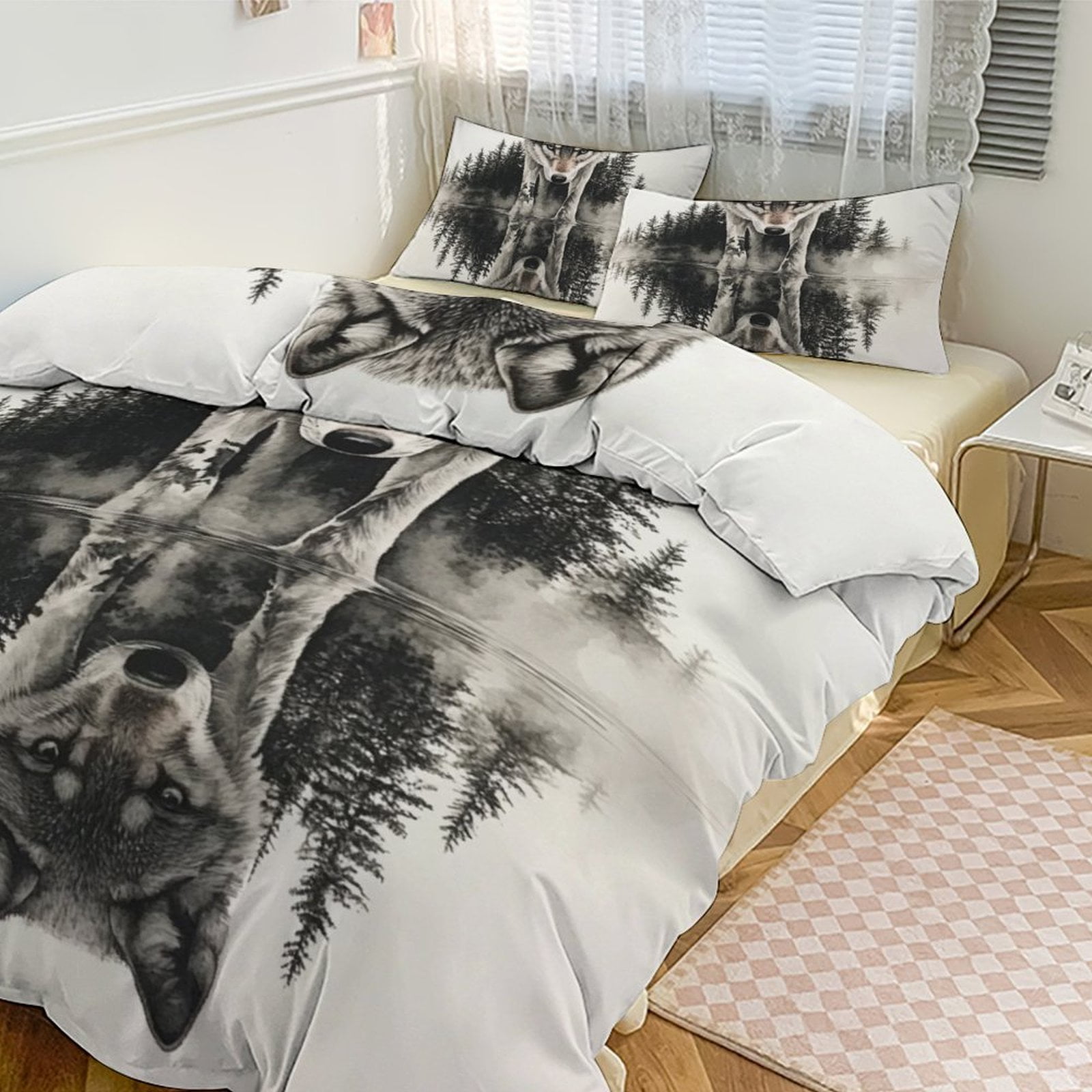 Jungle Wolf Mech Bedding Set with Zipper Closure for Girls & Boys ...