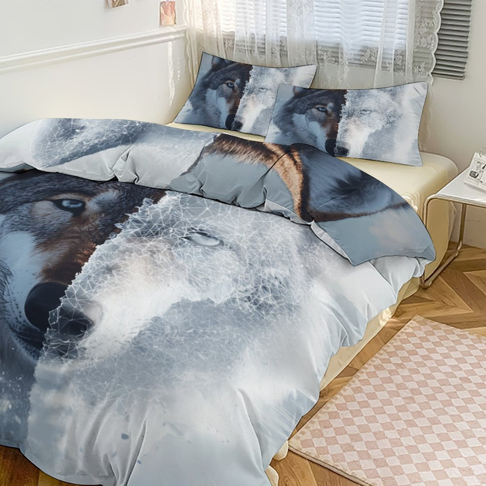 Jungle Wolf Mech Bedding Set with Zipper Closure for Girls & Boys ...