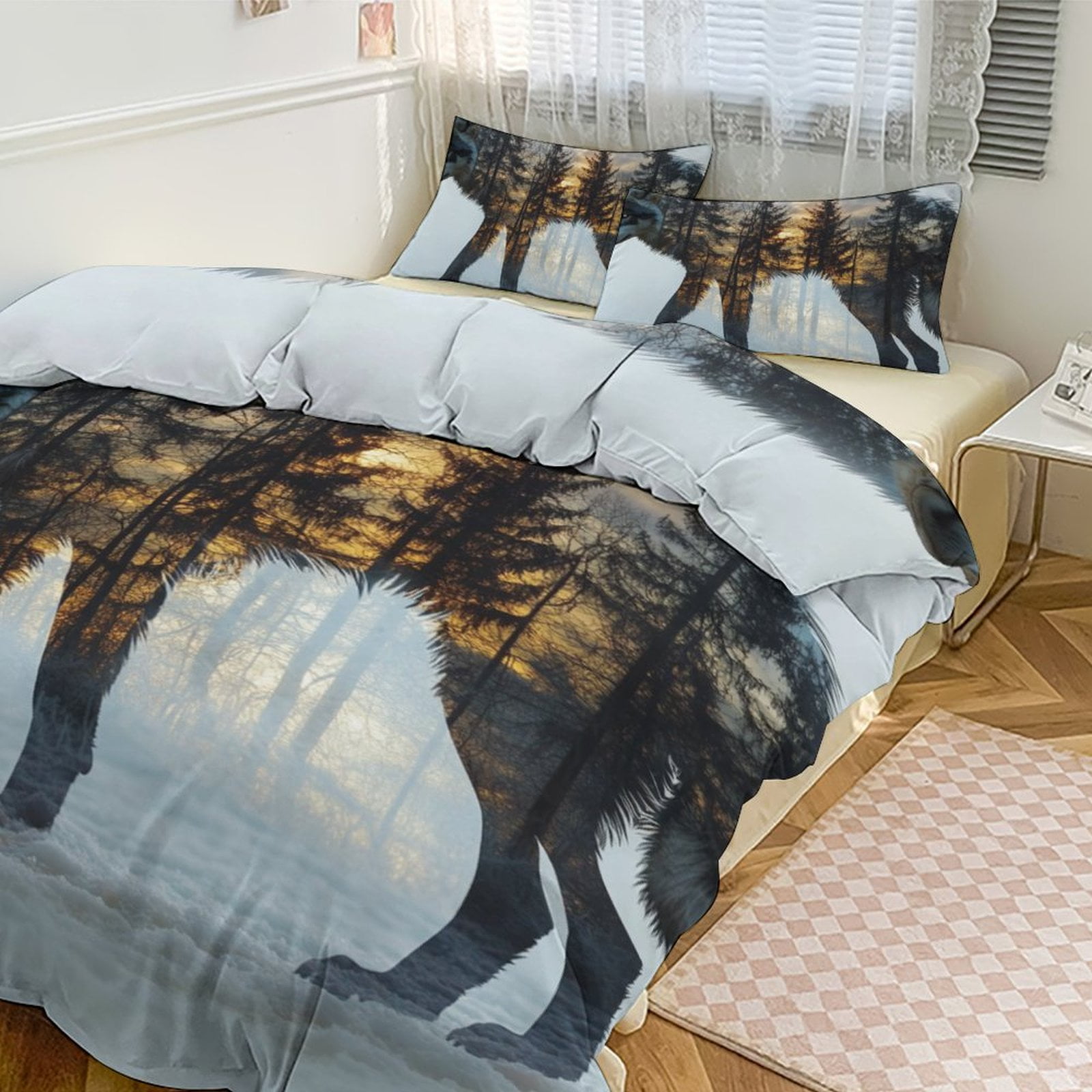 Jungle Wolf Mech Bedding Set with Zipper Closure for Girls & Boys ...