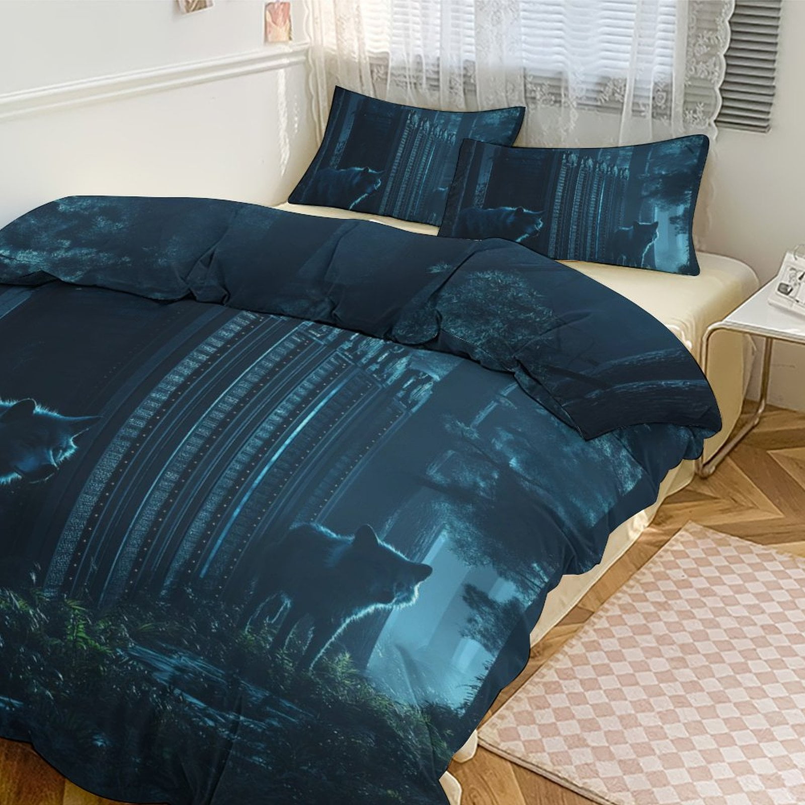 Jungle Wolf Mech Bedding Set with Zipper Closure for Girls & Boys ...