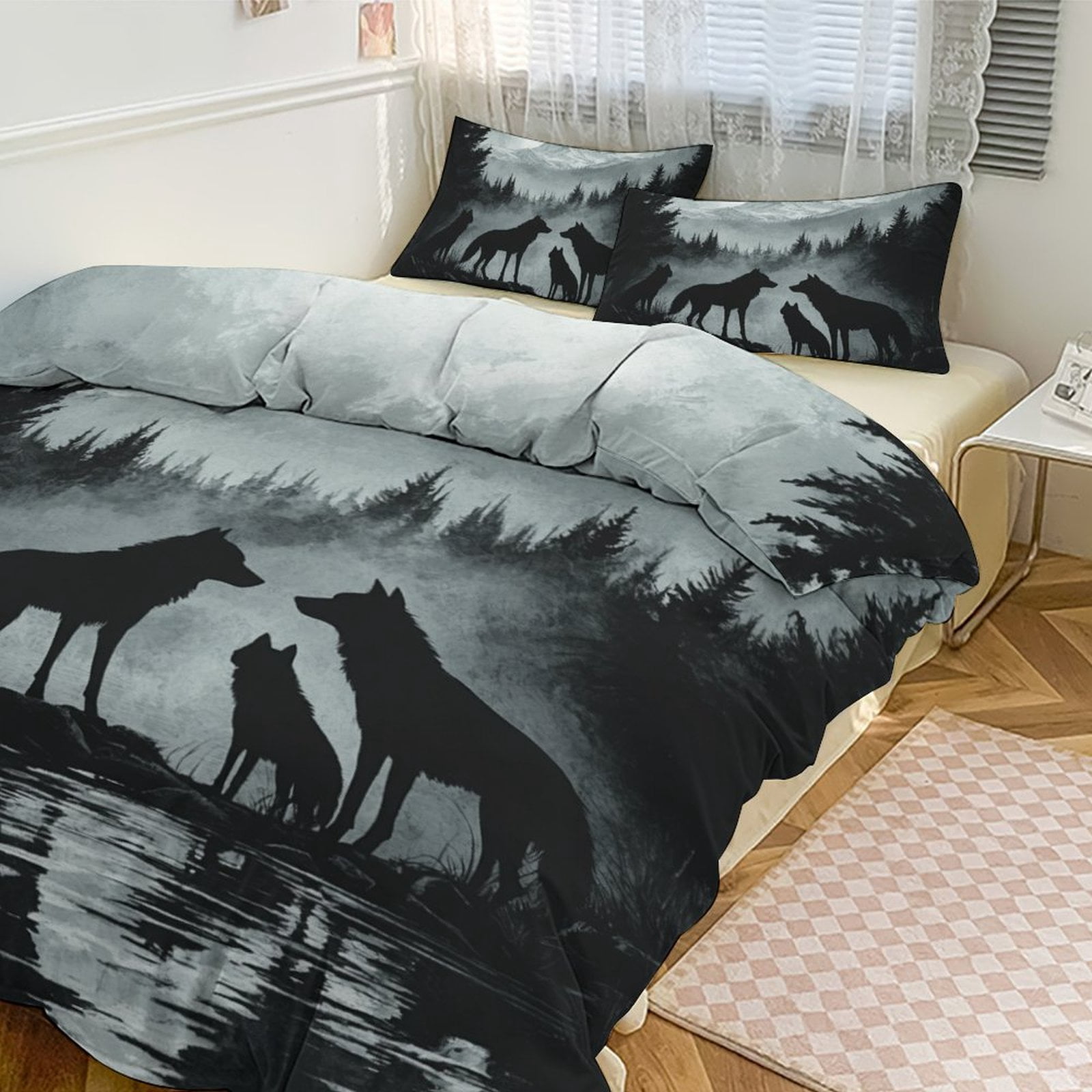 Jungle Wolf Mech Bedding Set with Zipper Closure for Girls & Boys ...
