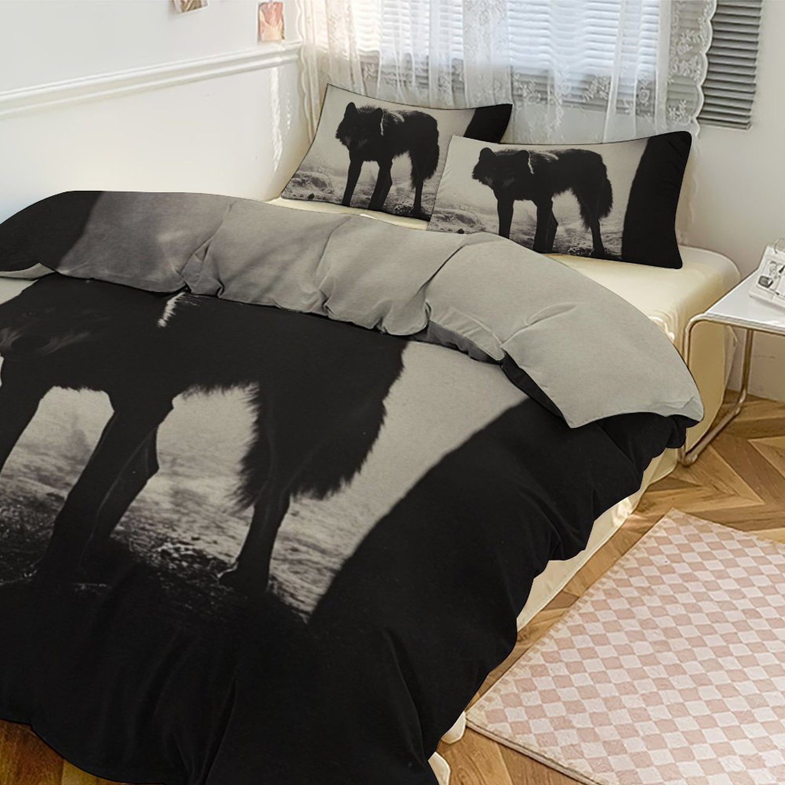 Jungle Wolf Mech Bedding Sets Twin Duvet Cover 3 Piece Cute Bed Set for ...