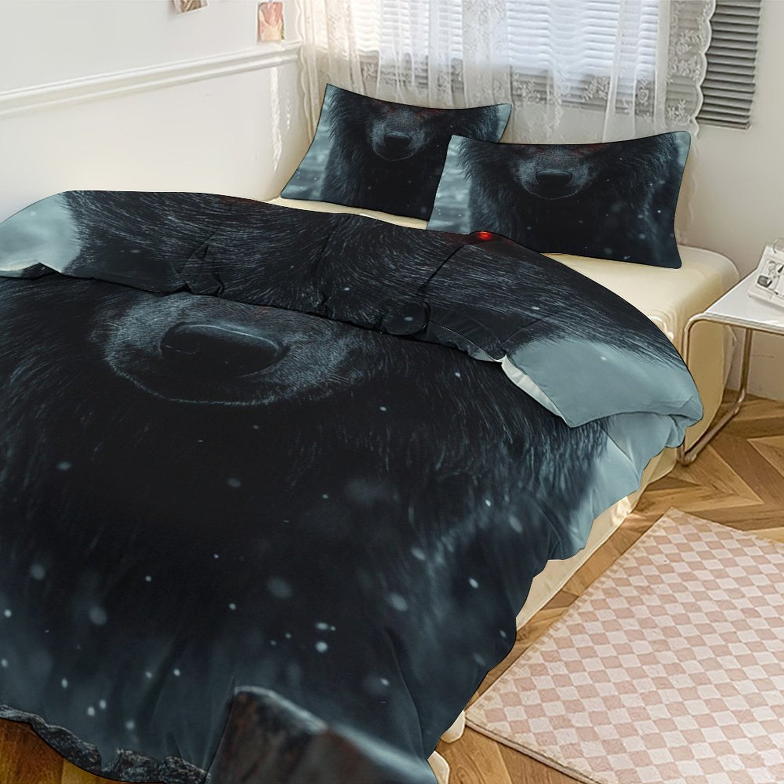 Jungle Wolf Mech Bedding Sets Twin Duvet Cover 3 Piece Cute Bed Set for ...