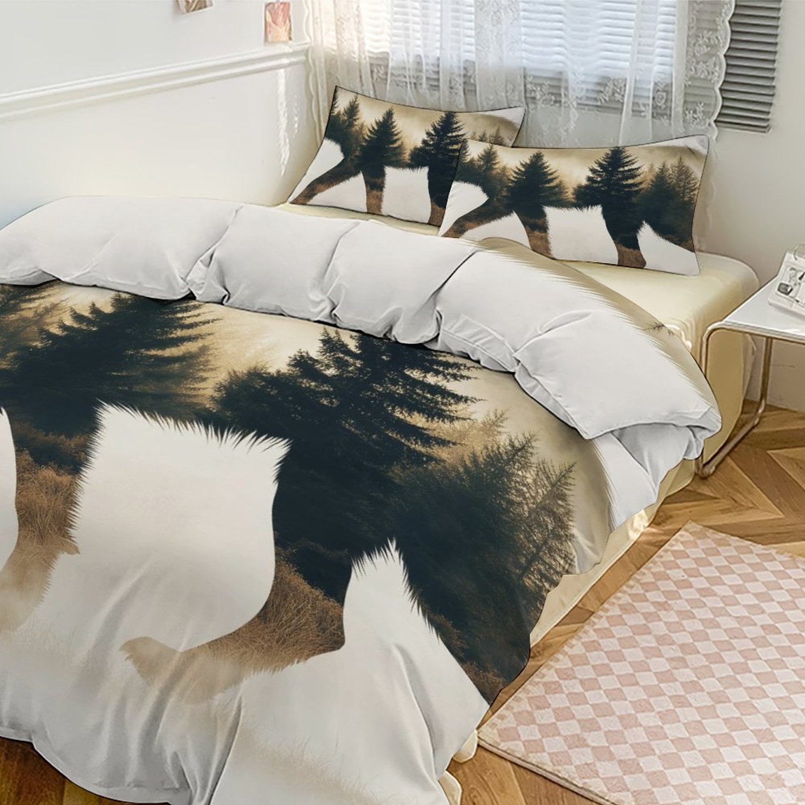 Jungle Wolf Mech Bedding Sets Twin Duvet Cover 3 Piece Cute Bed Set for ...