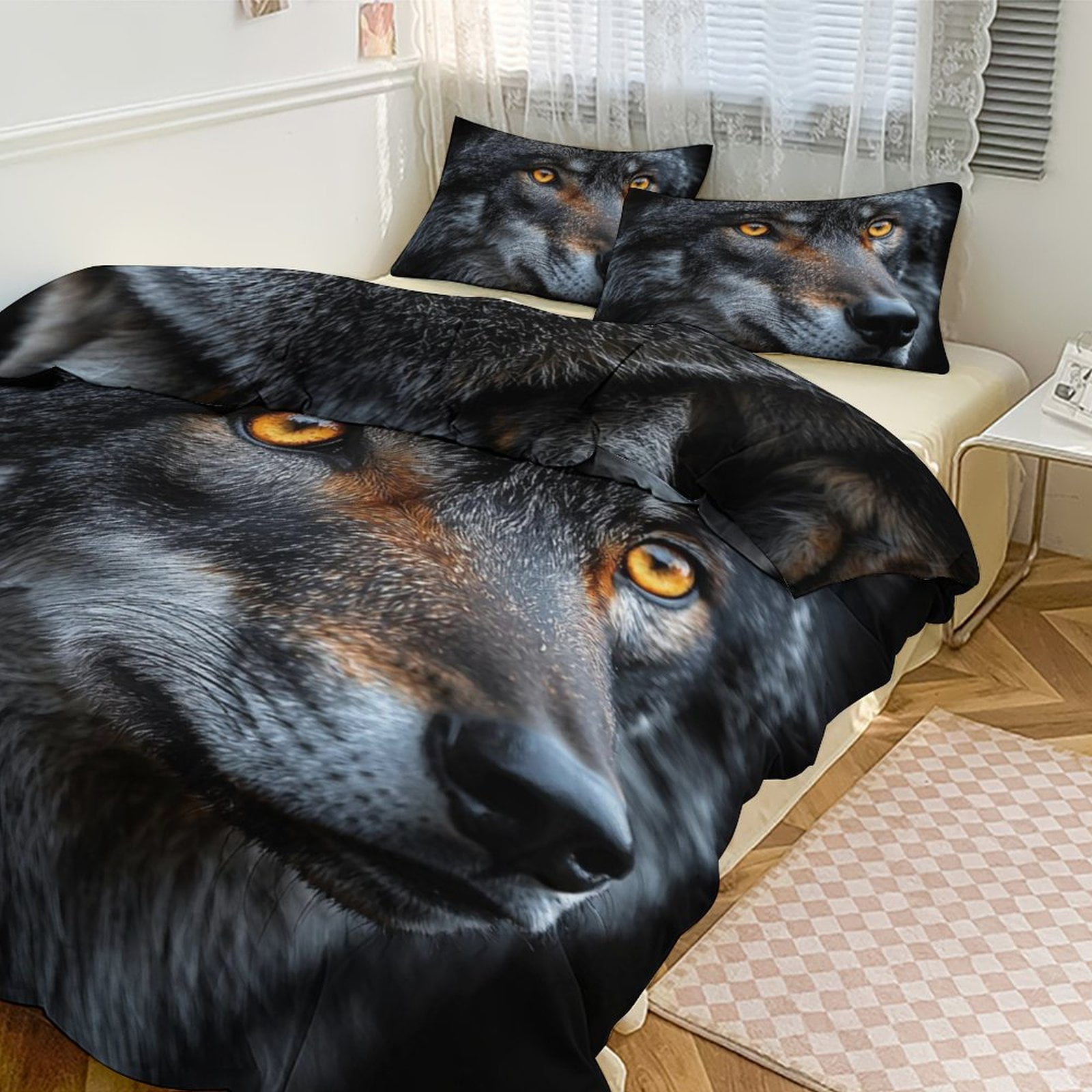 Jungle Wolf Mech Bedding Sets Twin Duvet Cover 3 Piece Cute Bed Set for ...
