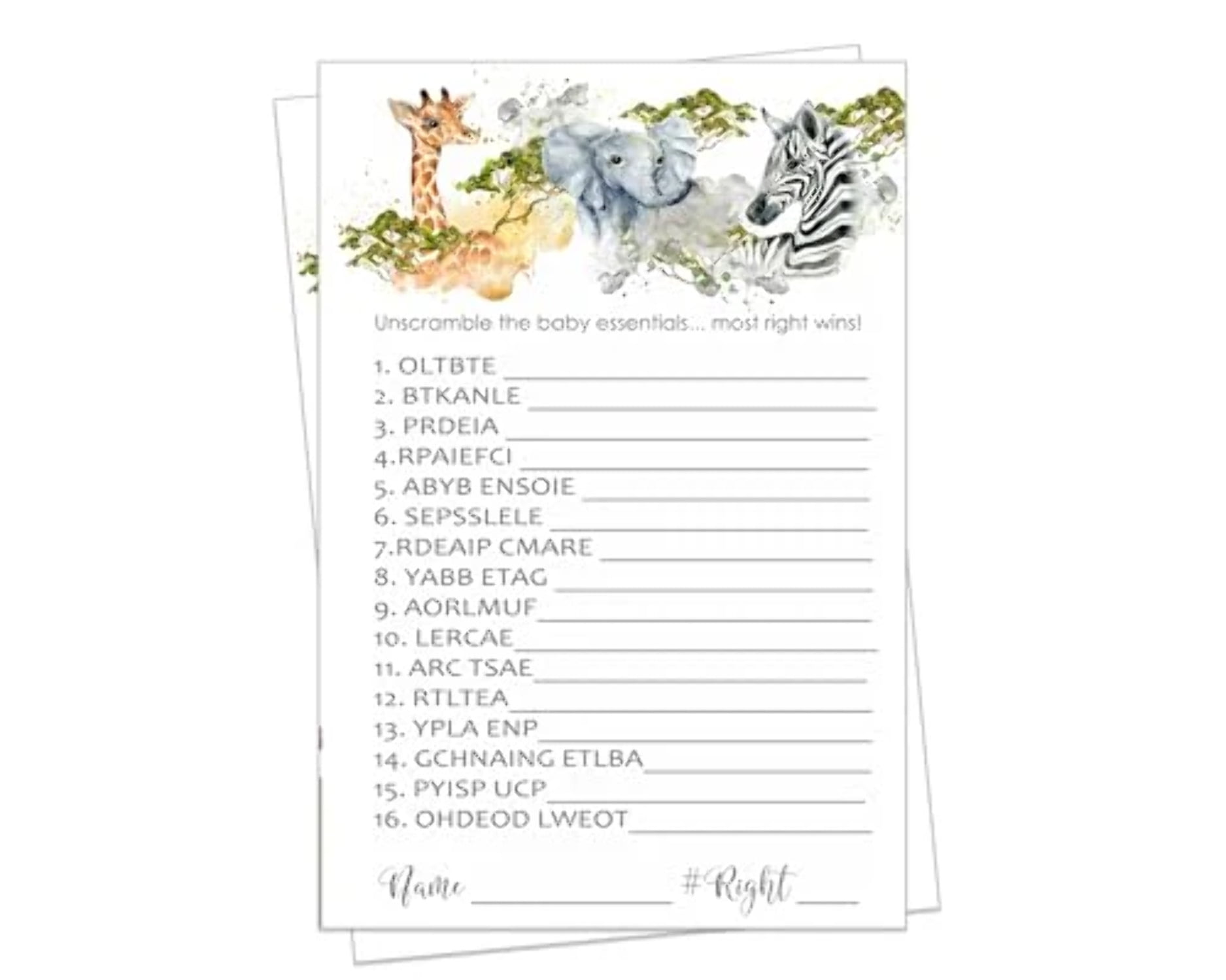 Jungle Word Scramble