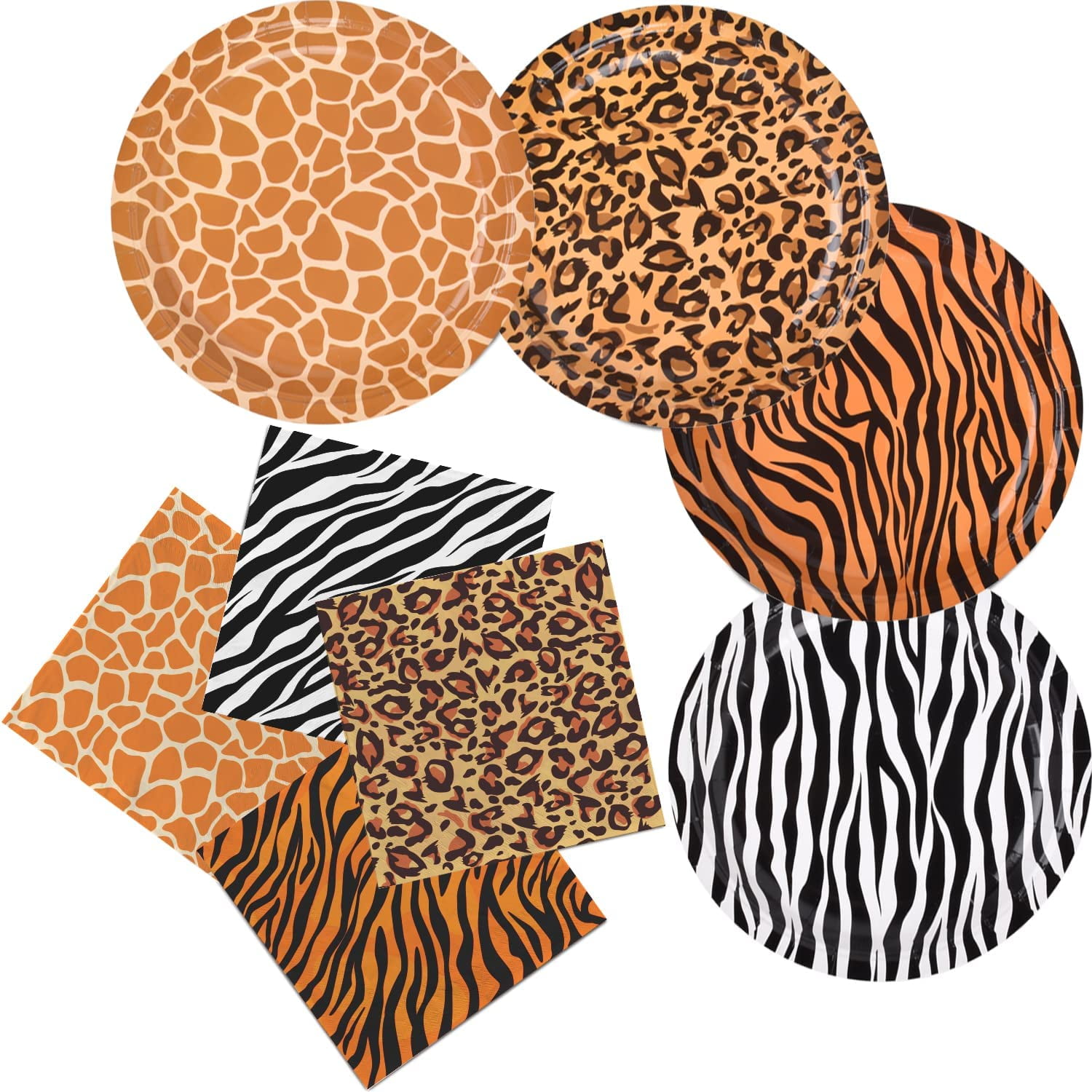 Jungle Zoo Animal Print Party Supplies, Disposable Jungle Safari Animal ...
