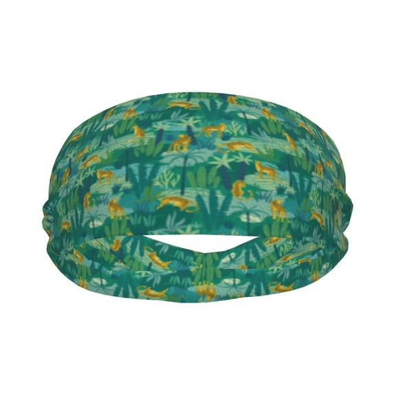 Jungle leopard Headbands for Women/Men, Elastic Wide Soft Sweat Head ...
