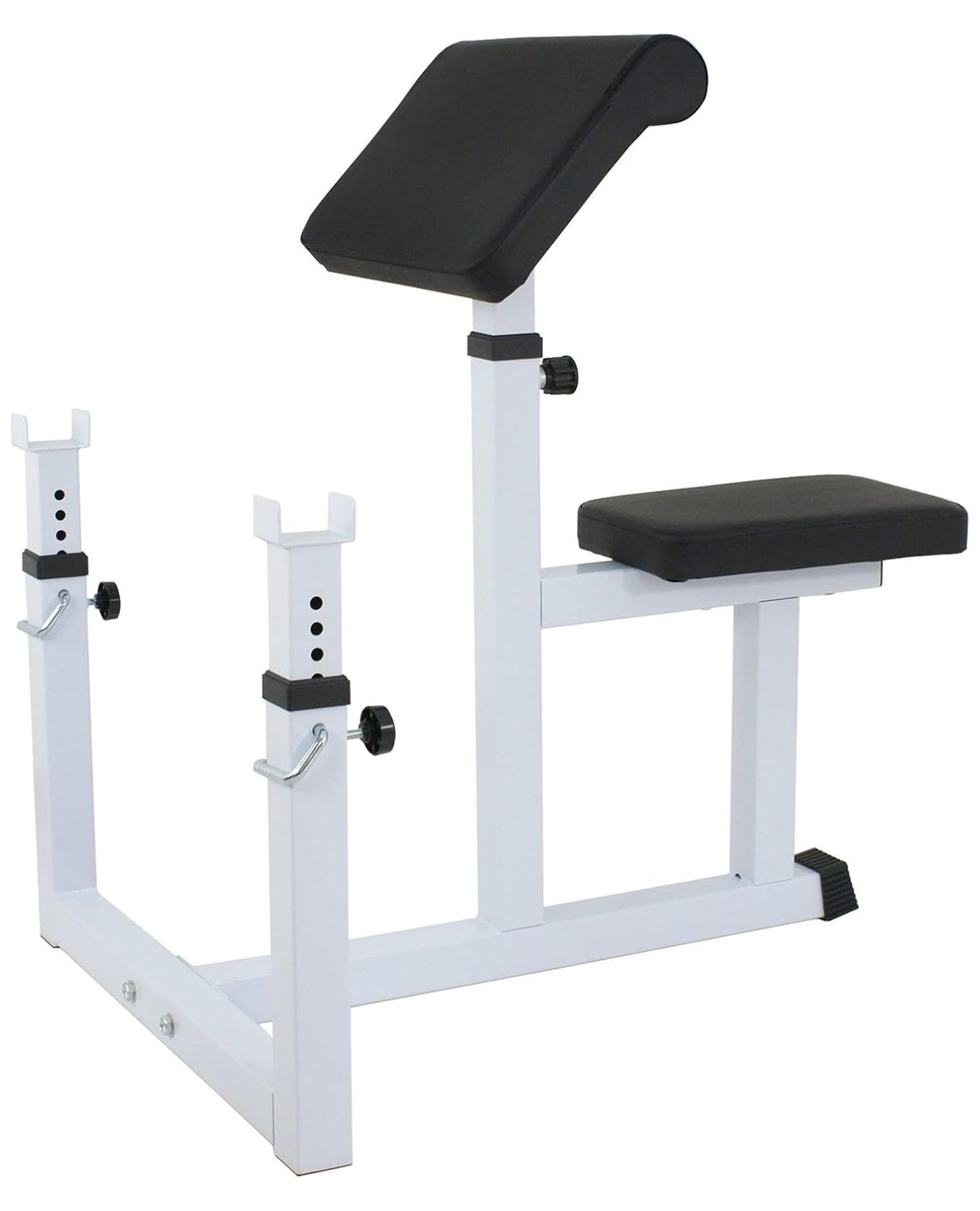 JungleA Adjustable Arm Preacher Bench Machine w/Rack,Seated Arm ...
