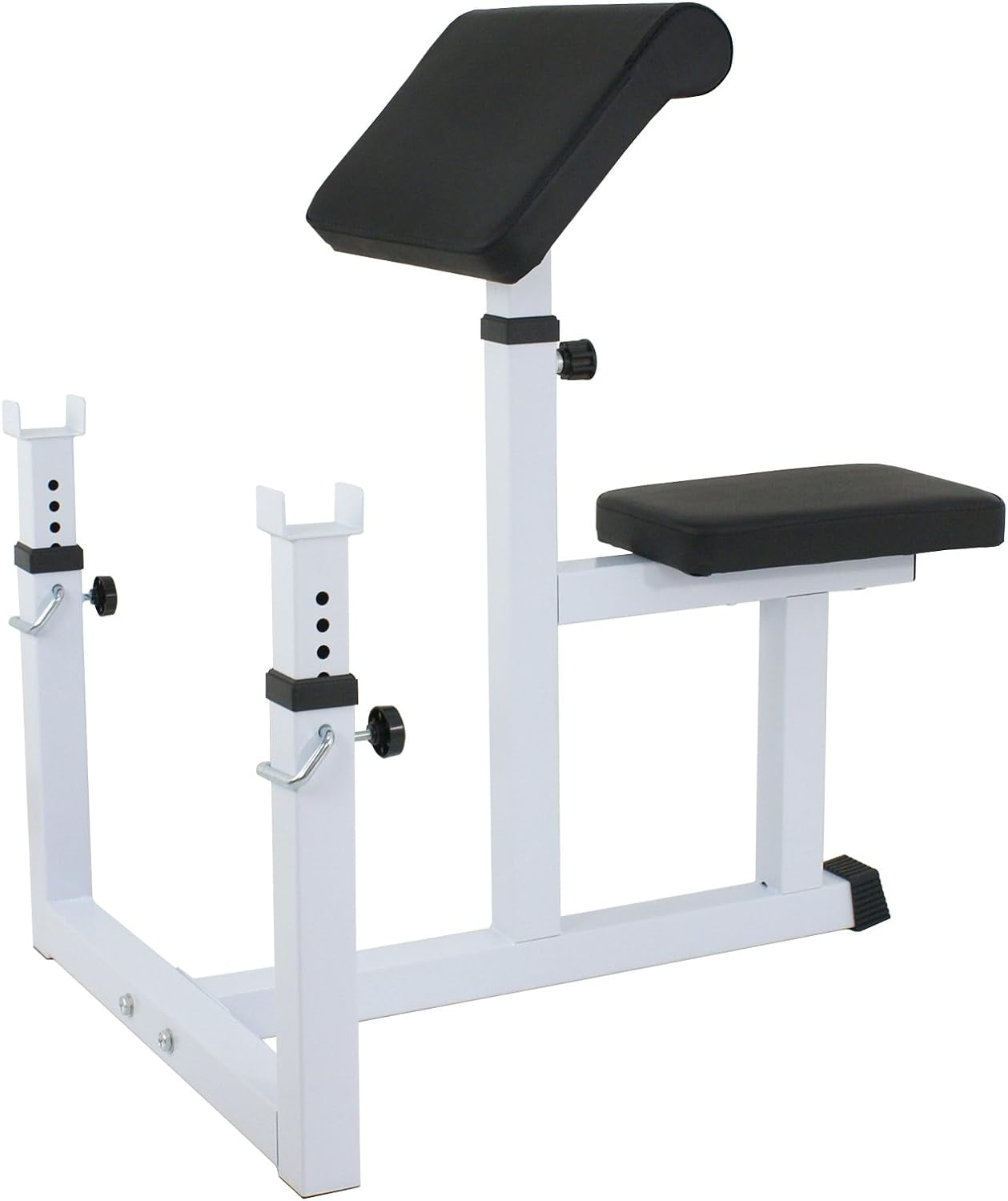 JungleA Adjustable Arm Preacher Curl Bench Machine w/Rack,Seated Arm ...