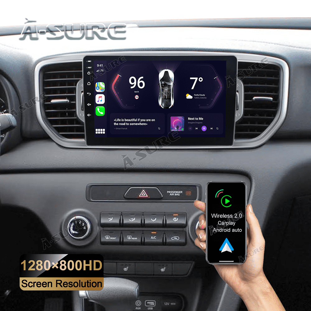 Junhua 9" Android 12 Car Radio Stereo with CarPlay and GPS for Kia ...
