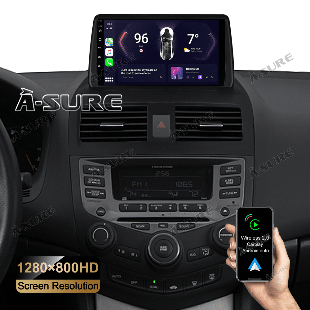 9" Android 13 Car Radio Stereo for Honda Accord VII 2003-2007, 2+32GB Wireless CarPlay Android ...