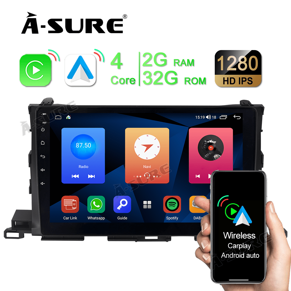 Bluetooth CarPlay Android Car Stereo, JBL for Toyota Highlander 2014 ...