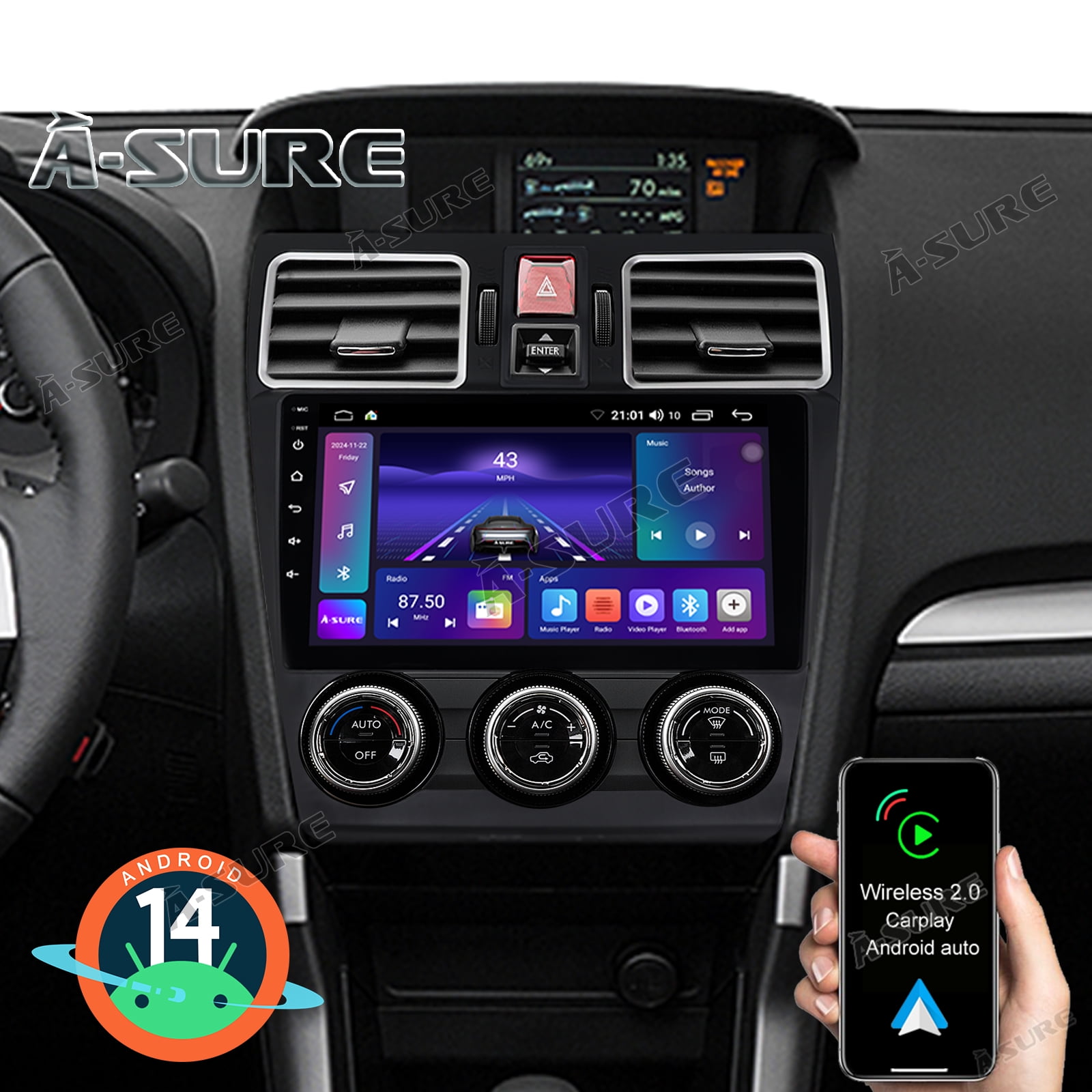 2+64GB Android 14 Car Radio Stereo for Subaru Forester lmpreza XV ...