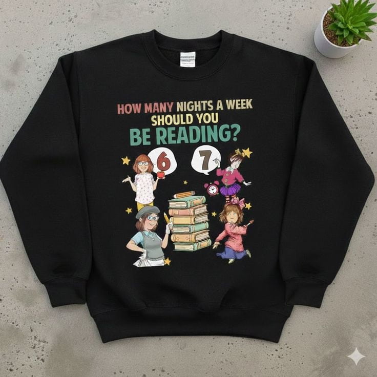 JunieB Valentine Sweatshirt, Six Seven 6-7 Reading Nights Classroom ...