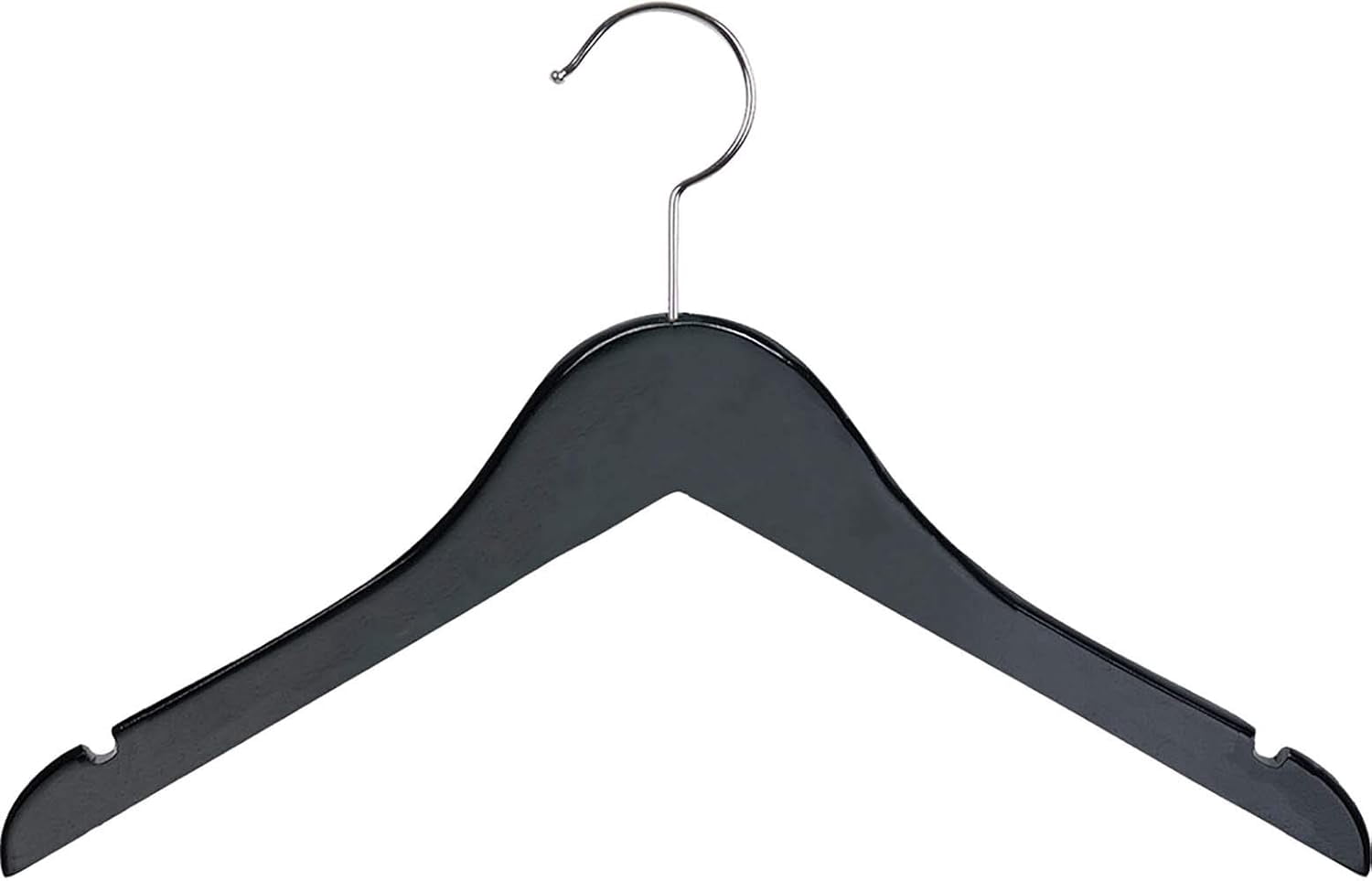 Junior Black Finish Wood Top Hanger with Notches in 14" Length X 7/16 ...