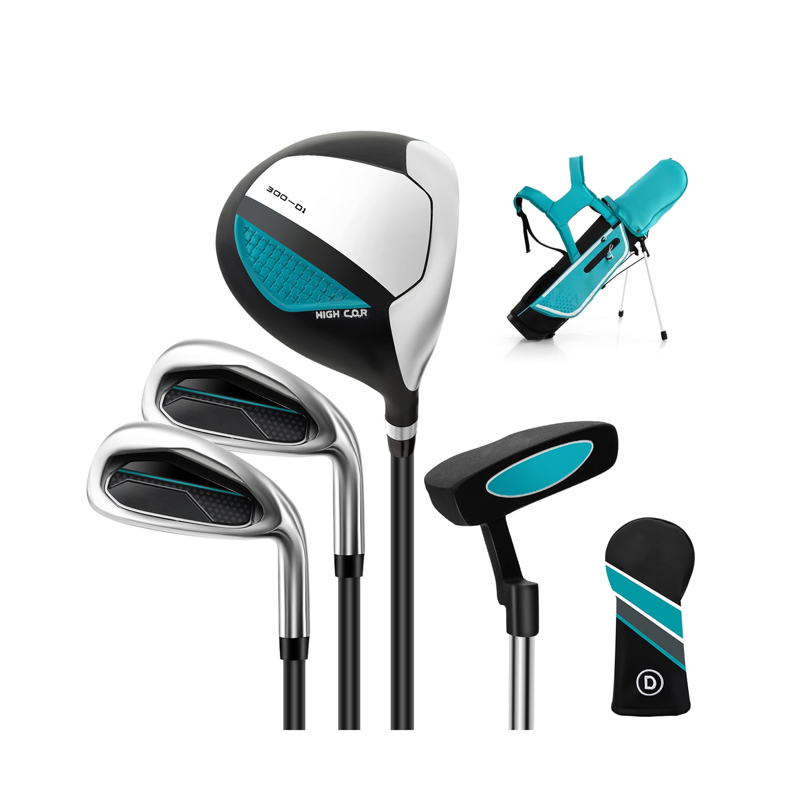 Junior Complete Golf Club Set for Kids with Rain Hood Right Hand ...