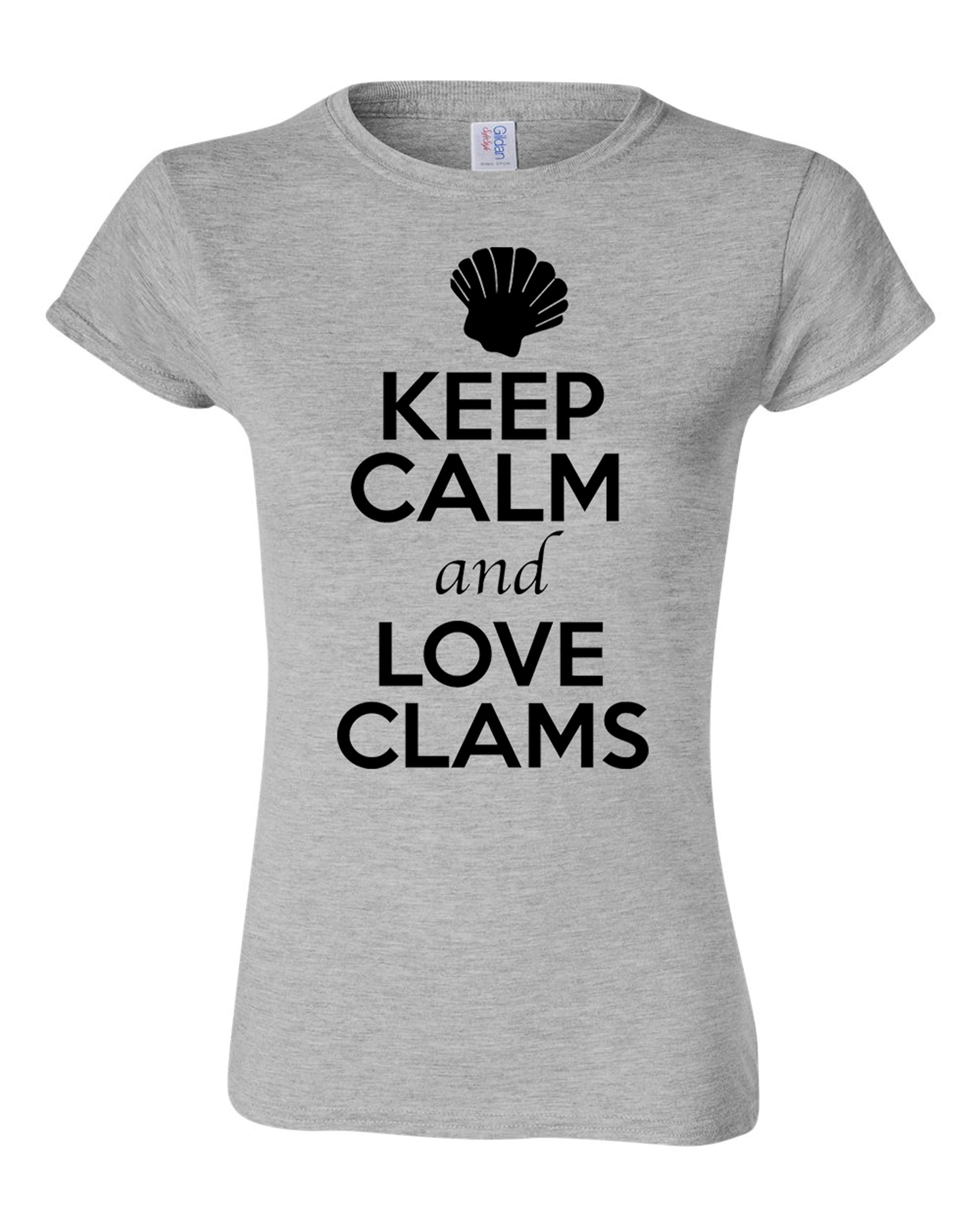 Junior Keep Calm And Love Clams Shell Animal Lover T-Shirt Tee ...