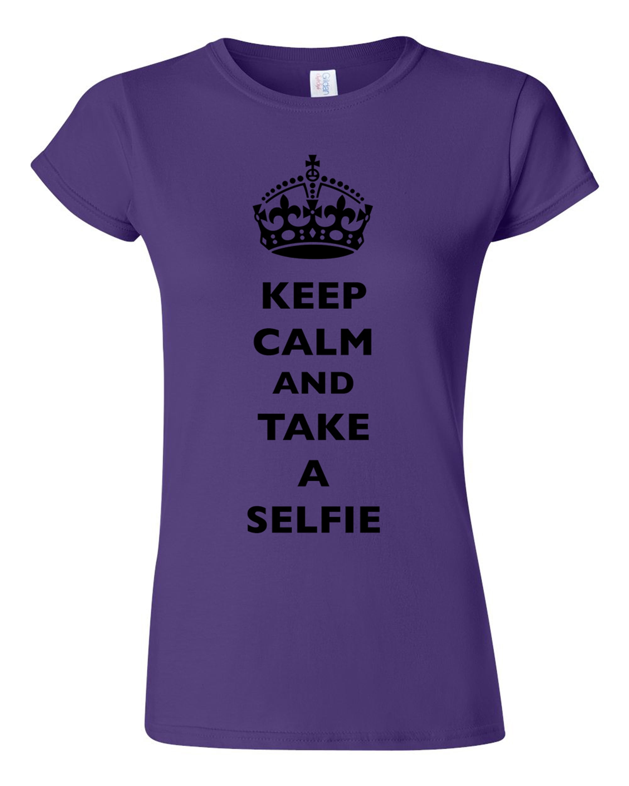 Junior Keep Calm And Take A Selfie Crown Queen Camera Funny DT T-Shirt ...