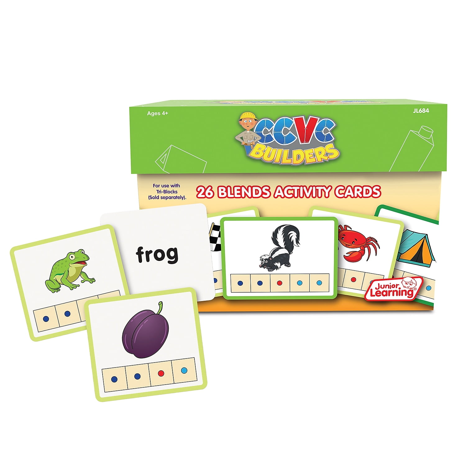 Junior Learning CVC Builders Learning Activity Cards - Walmart.com