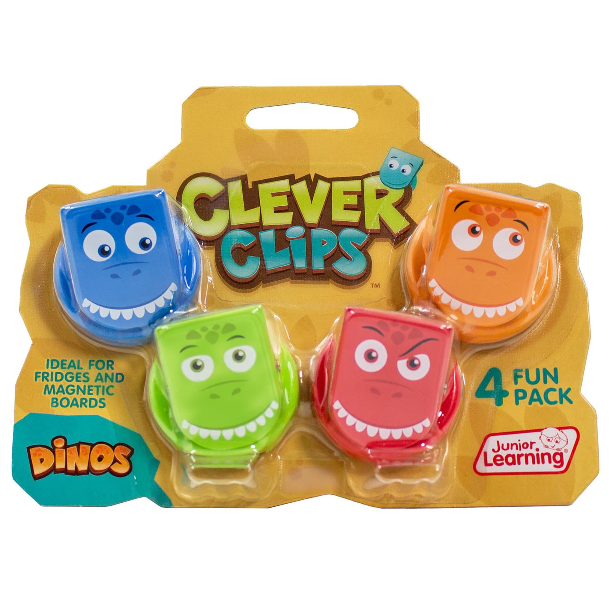 Junior Learning: Clever Clips - Dinos - 4pc Fun Pack, Strong Magnetic ...