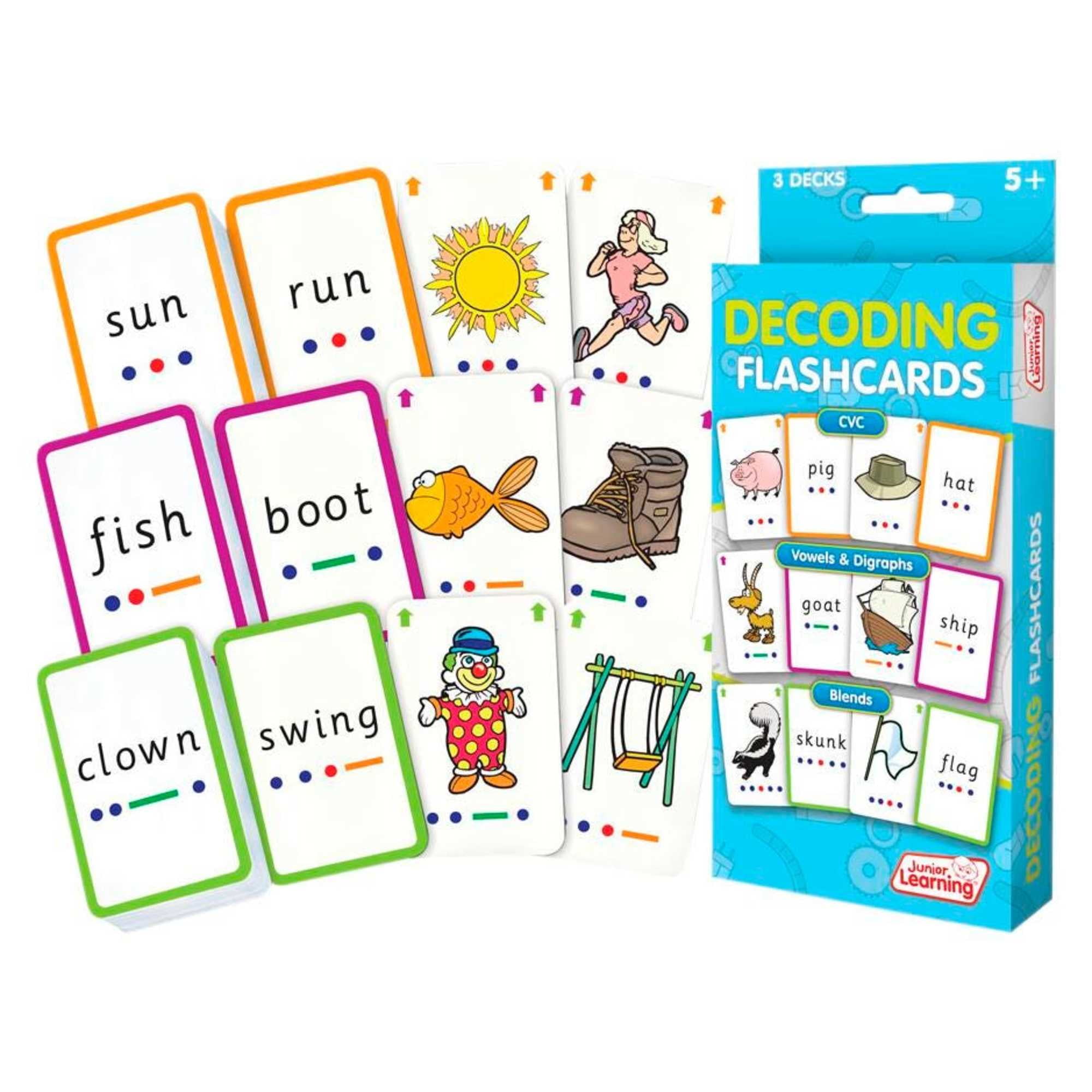 Junior Learning Decoding Flashcards, 162 Cards, Ages 5+, Language ... Junior Learning Decoding Flashcards, 162 Cards, Ages 5+, Language ...
