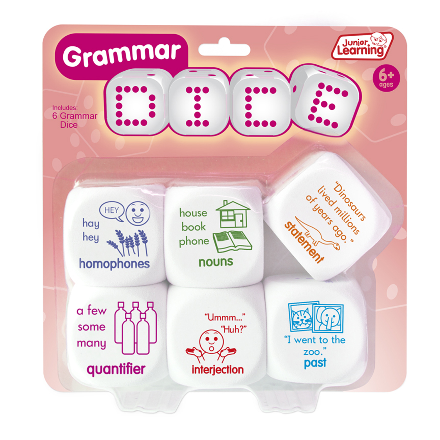 Junior Learning - Grammar Dice Educational Learning Game - Walmart.com