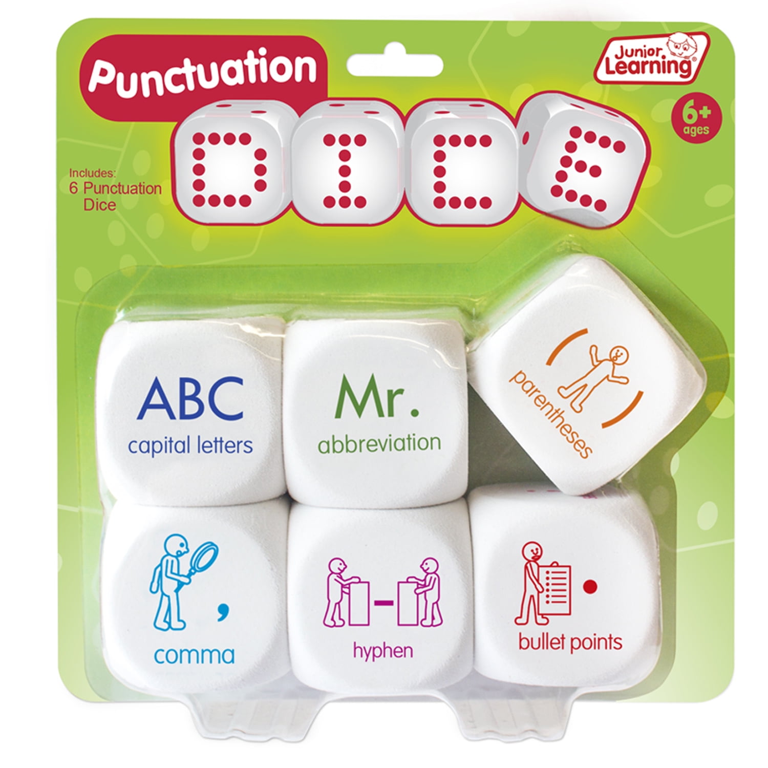 Junior Learning - Punctuation Dice Educational Learning Game - Walmart.com