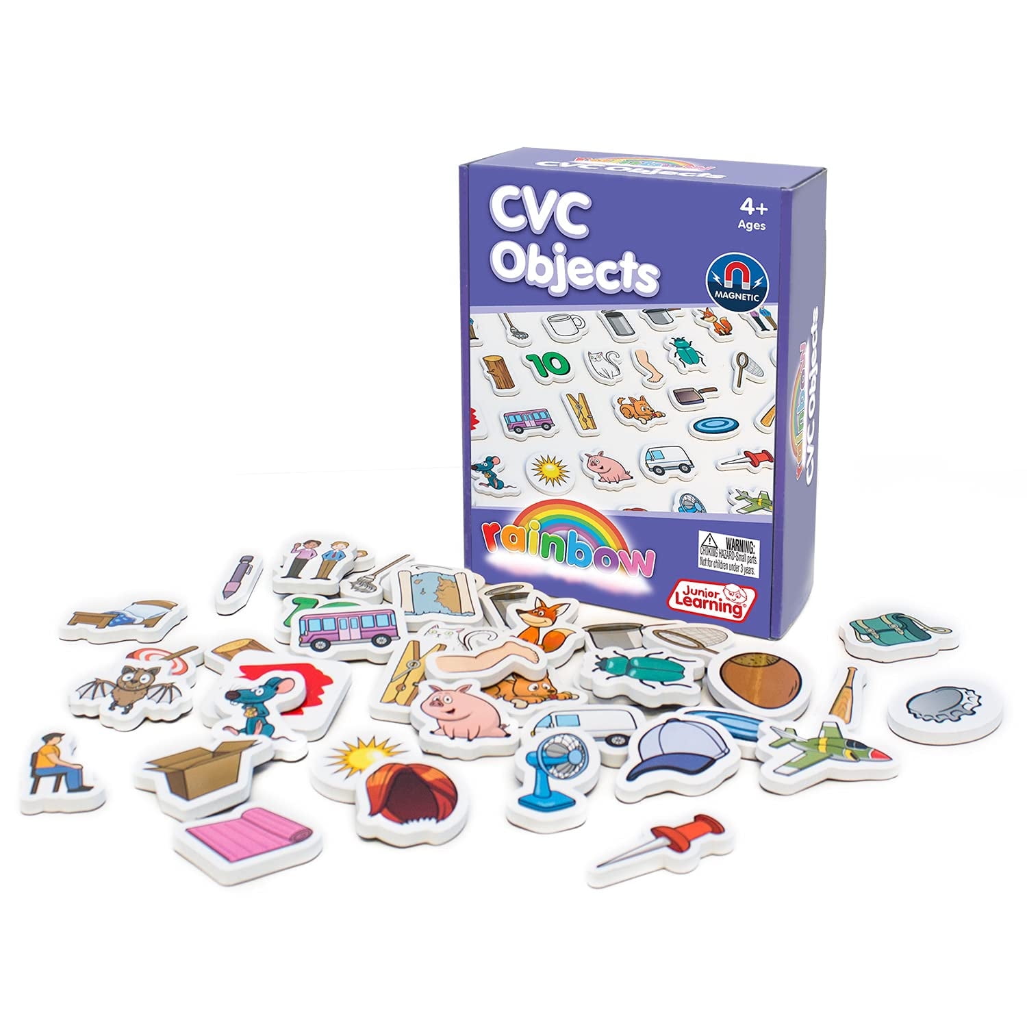 Junior Learning Rainbow CVC Objects Magnetic Foam Set, 40 Pieces, Ages ...