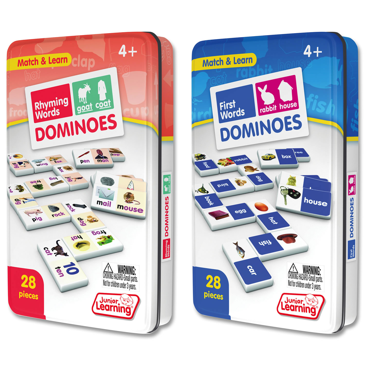 Junior Learning Rhyming & First Words Dominoes Game Set - 56 Dominoes ...