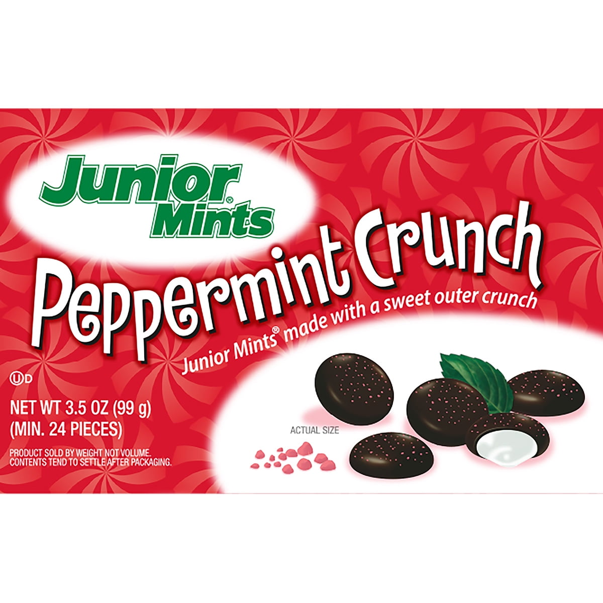 Junior Mints Christmas Peppermint Crunch Candy, Xmas Holiday Box, 3.5 ...