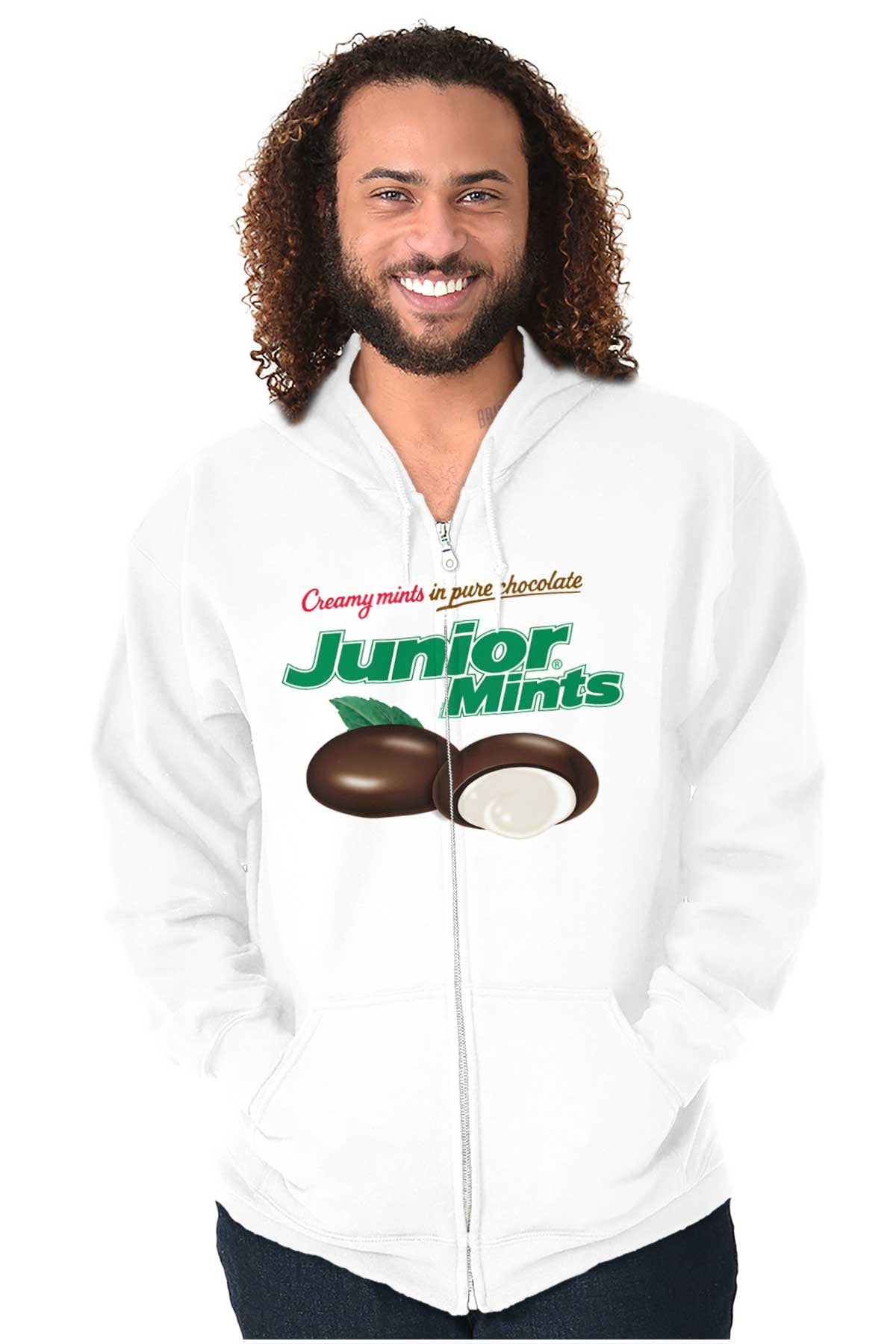 Junior Mints Logo Chocolate Candy Zip Up Hoodie Men's Women's Brisco ...