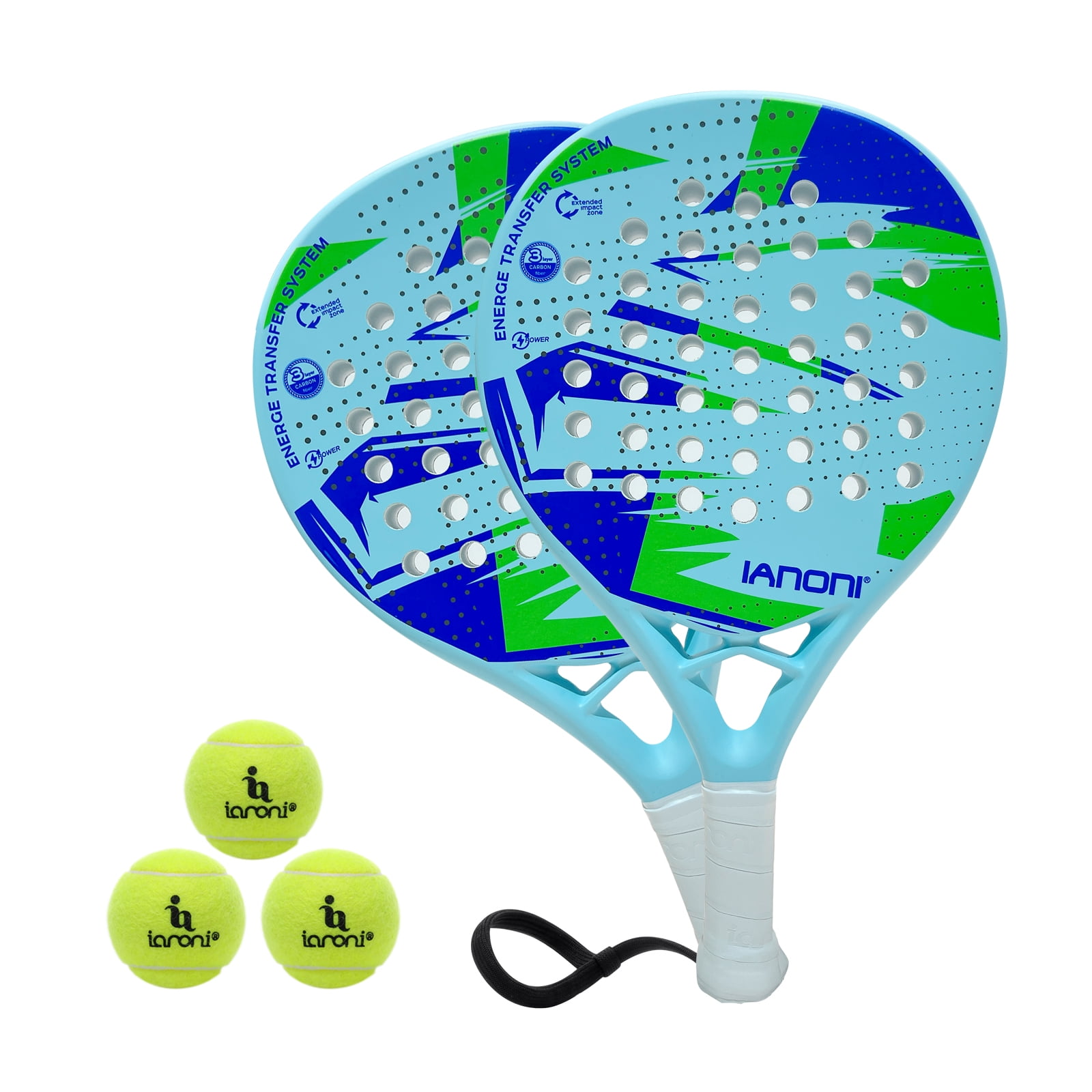 Junior Paddle Tennis Racket Carbon Fiber Surface with EVA Memory Flex ...