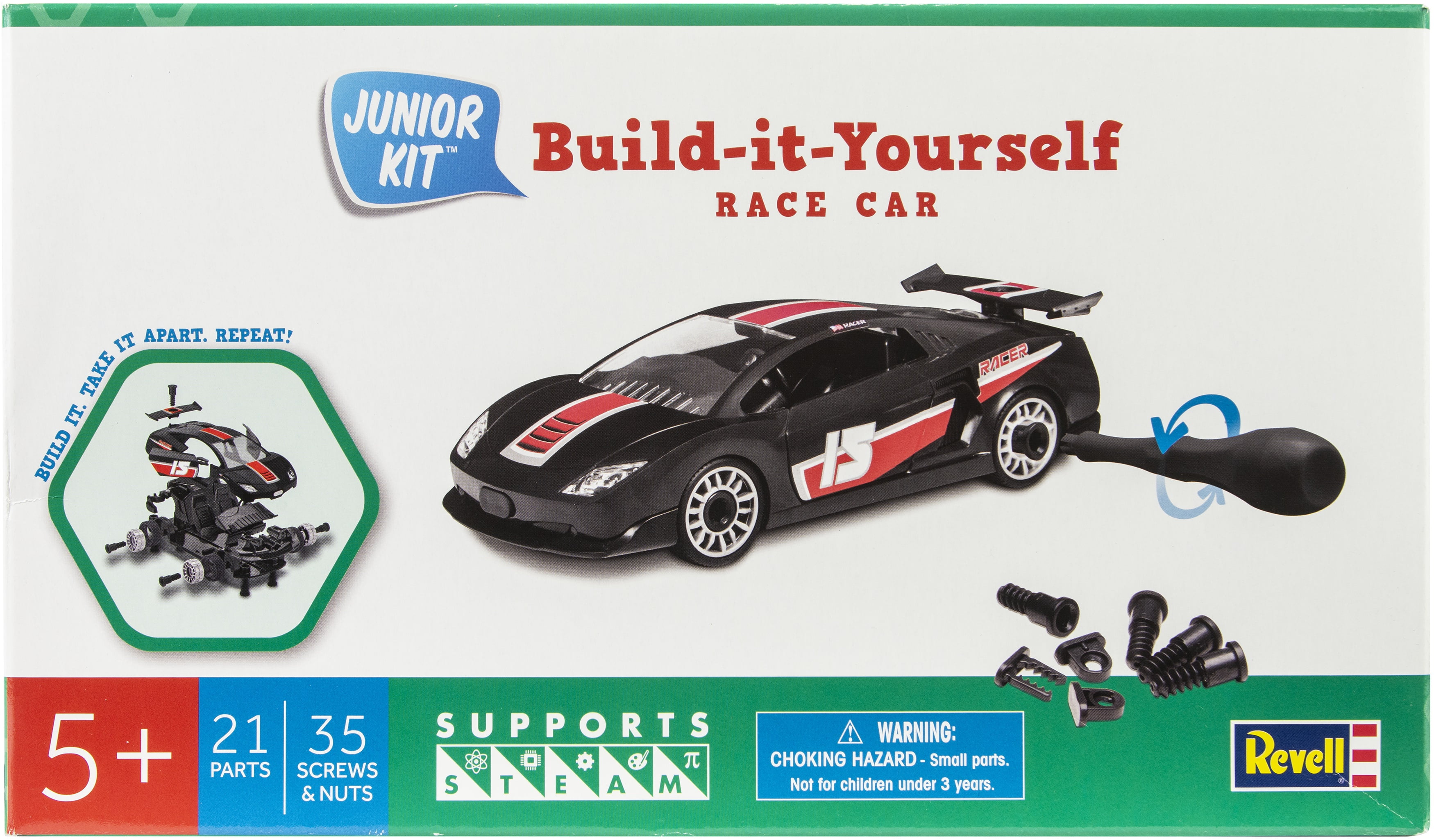 Junior Plastic Model Kit-Black Race Car - Walmart.com