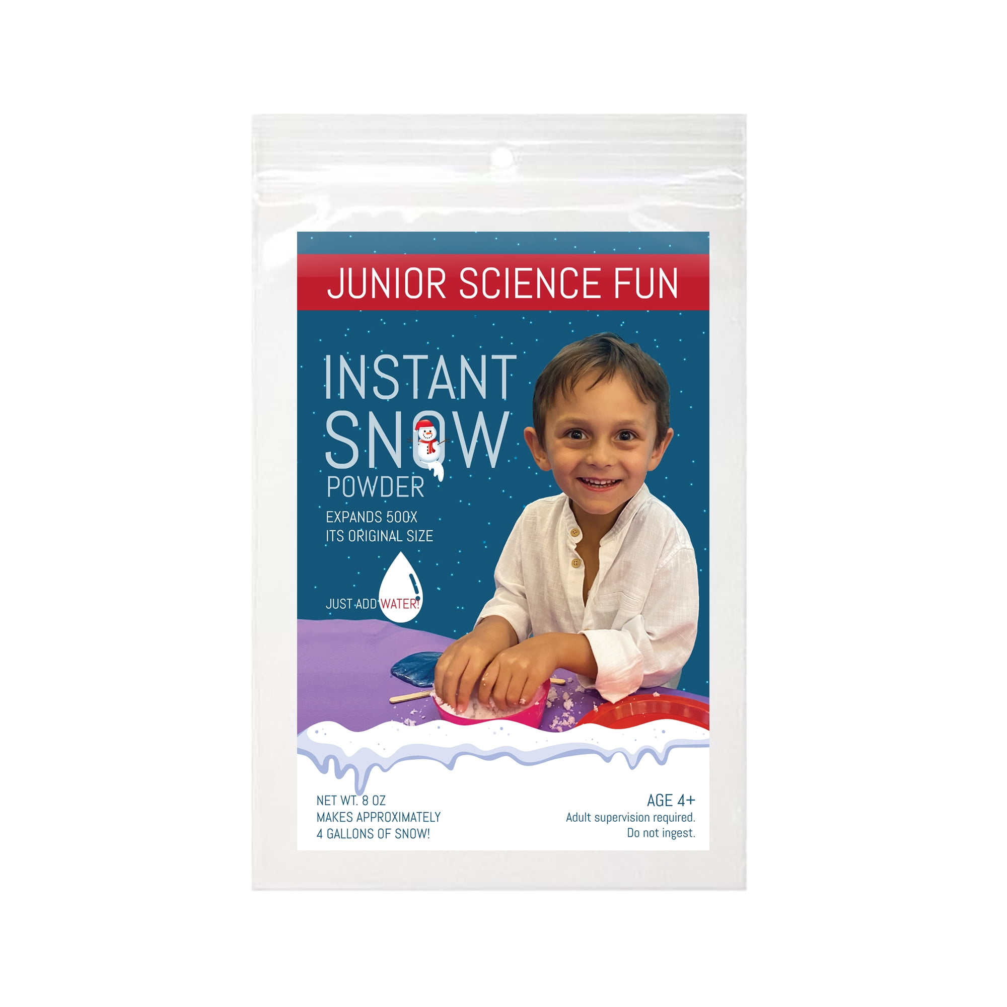 Junior Science Fun Instant Snow Powder, 8 oz, Makes 4 Gallons of Snow ...
