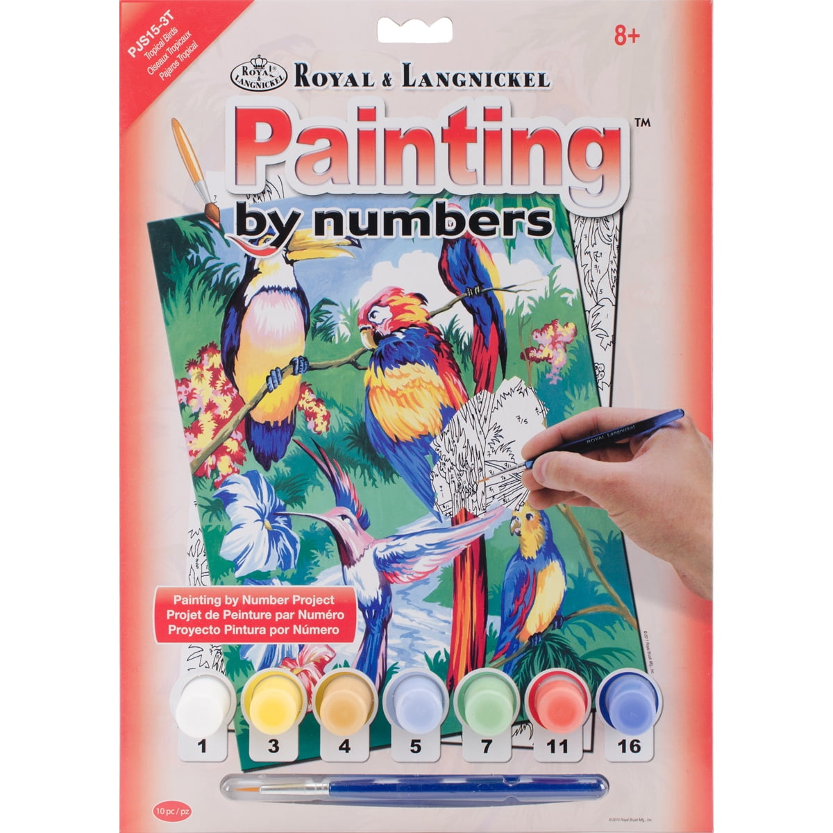 Junior Small Paint By Number Kit, 8.75" x 11.75", Tropical Birds ...