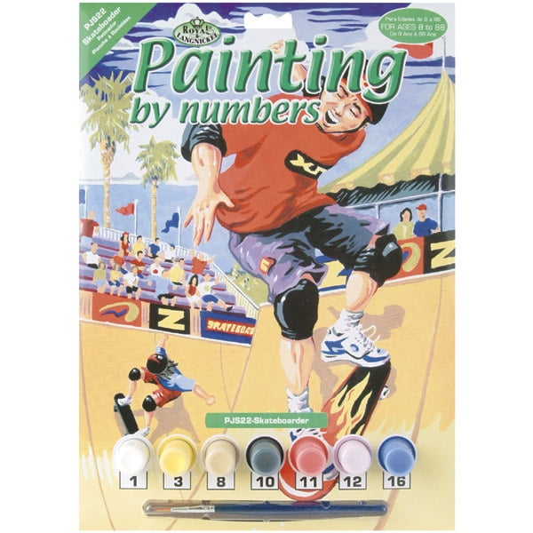 Junior Small Paint By Number Kit 8.75"x11.75"-skateboarder - Walmart.com