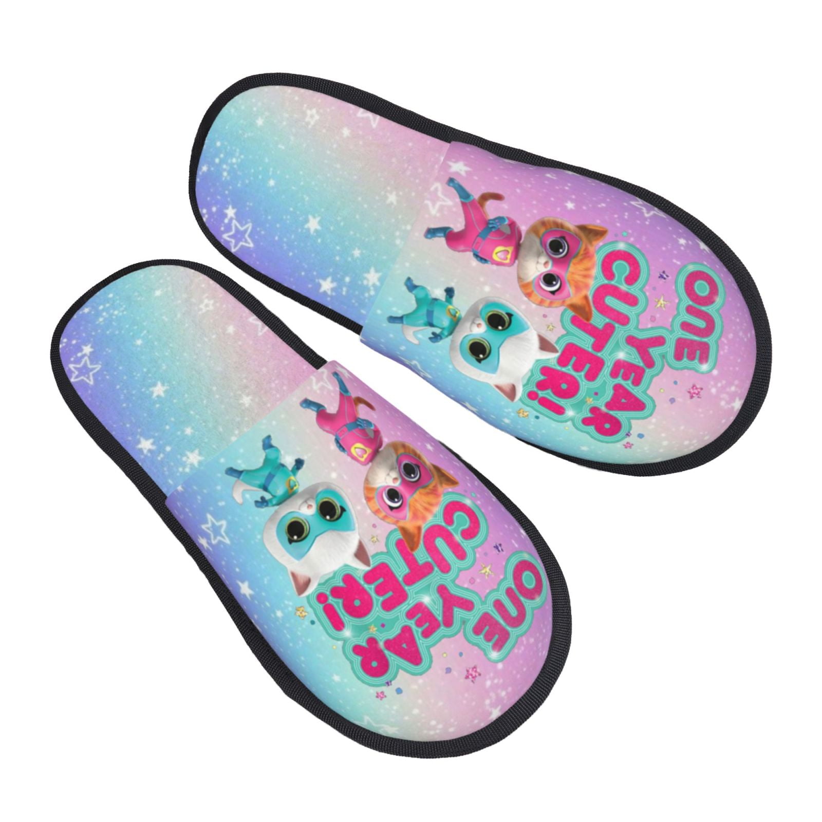 Junior Superkitties Furry Slippers For Men Women Fuzzy House Slippers ...