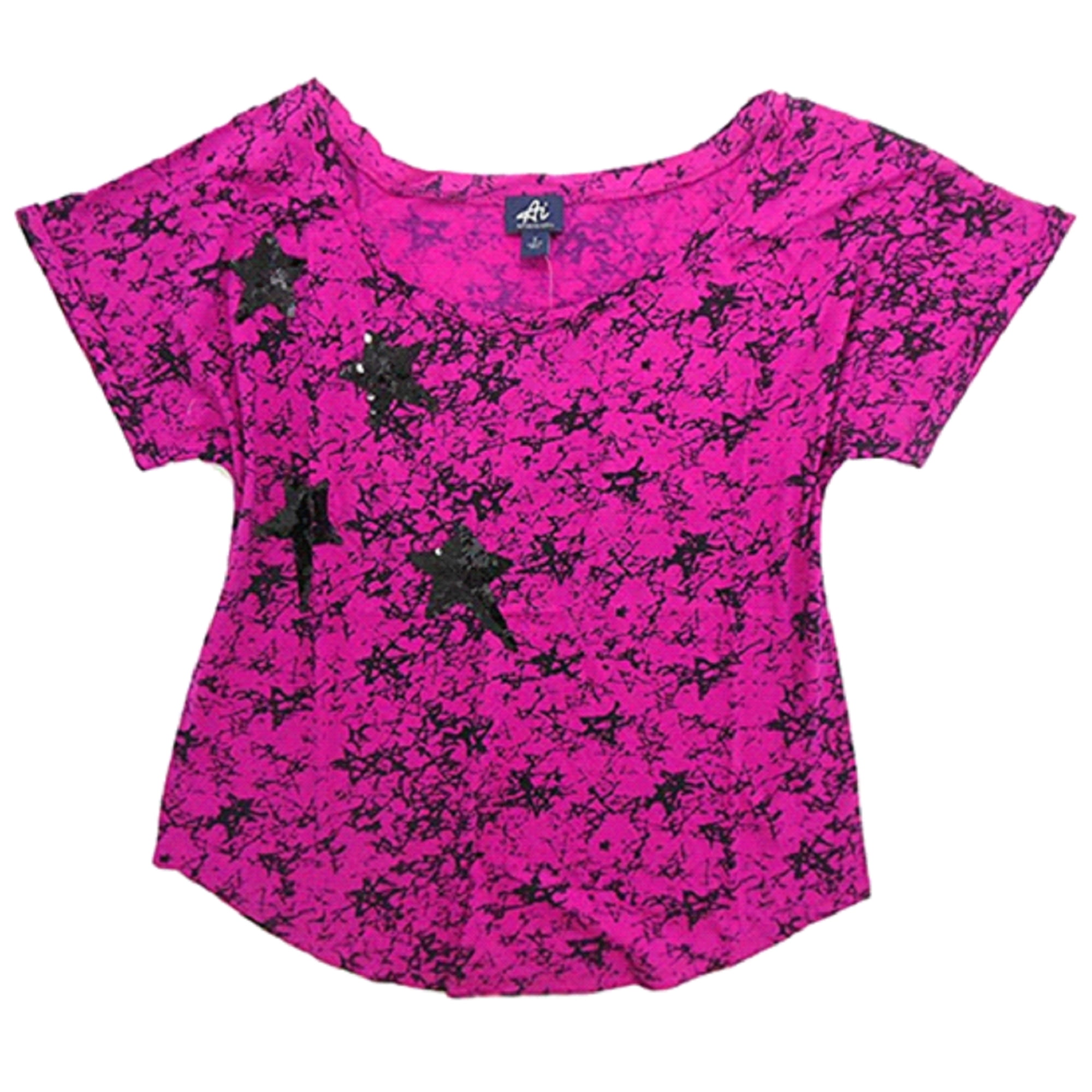 Junior Women's Pink Sequin Star Top (XS) - Walmart.com