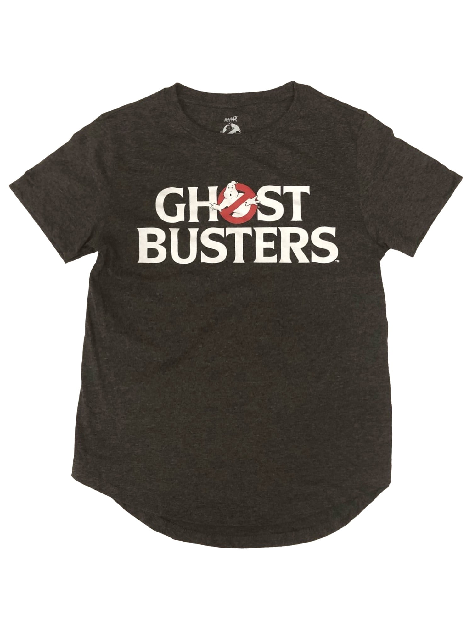 Junior Womens Gray Ghost Busters Halloween T-Shirt Ghostbuster Tee ...